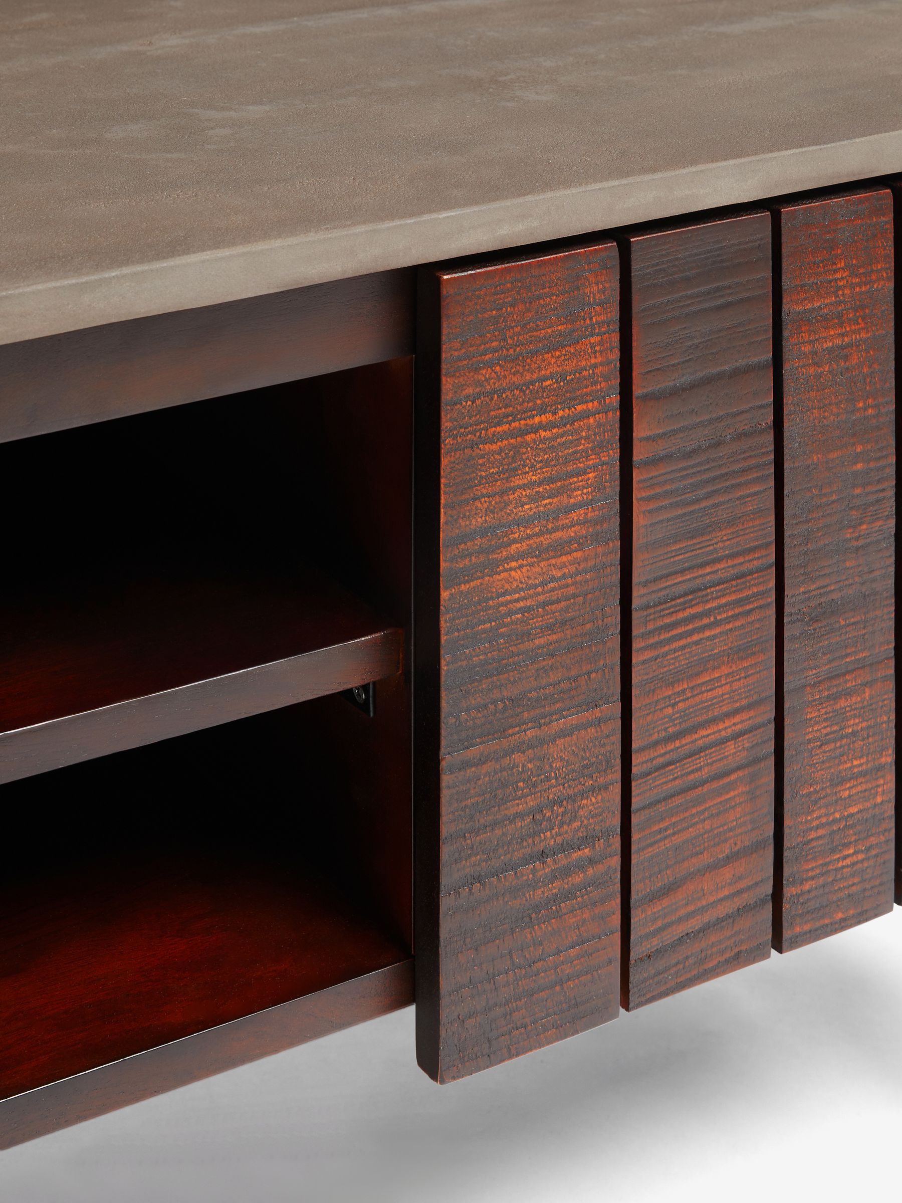 Buy French Connection Slatted Mango Wood and Concrete Effect Top French ...