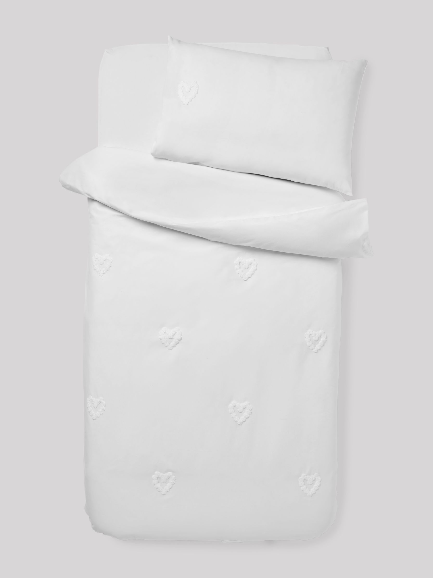 Buy White Tufted Hearts 100% Cotton Duvet Cover and Pillowcase Set from the Next UK online shop