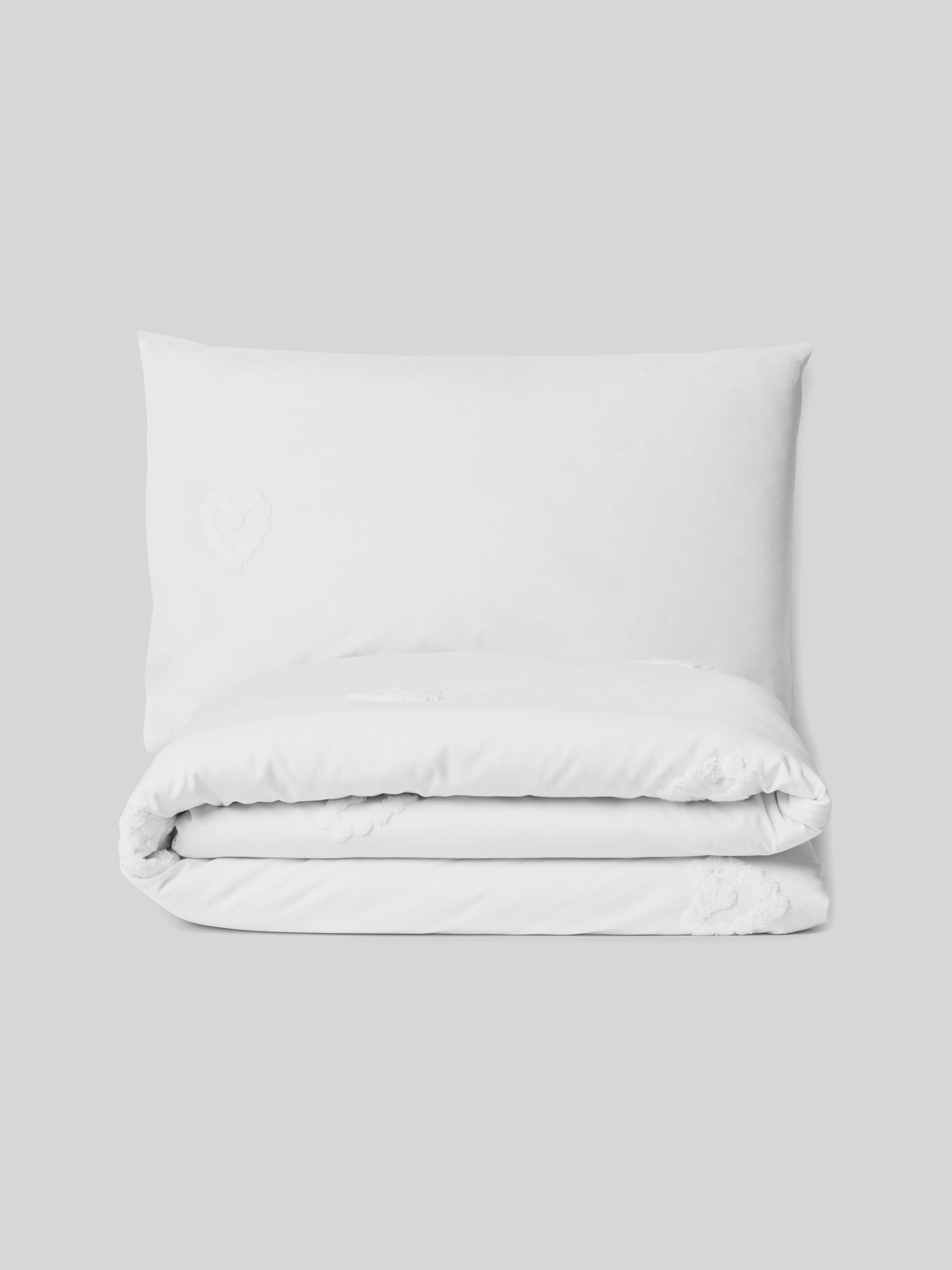 Buy White Tufted Hearts 100% Cotton Duvet Cover and Pillowcase Set from the Next UK online shop