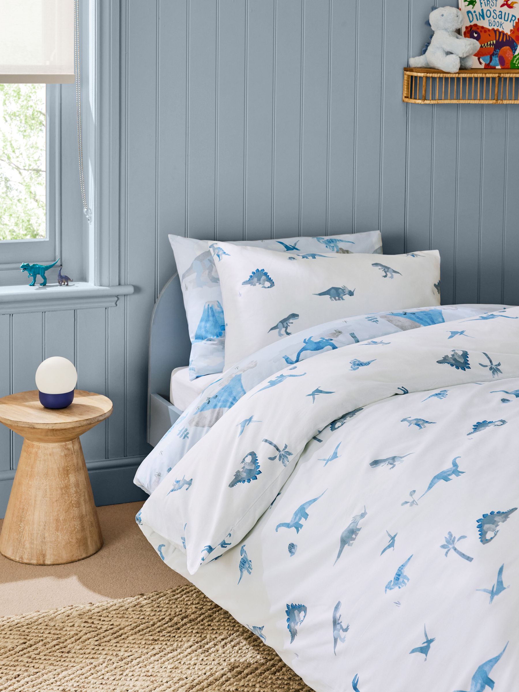 Buy 2 Pack Blue Dinos Duvet Cover and Pillowcases Set from the Next UK ...
