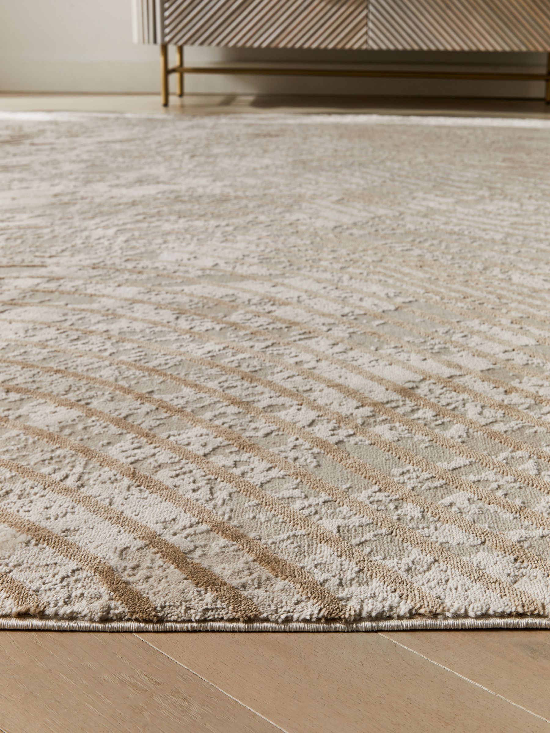 Buy Champagne Gold Valencia Waves Rug from the Next UK online shop