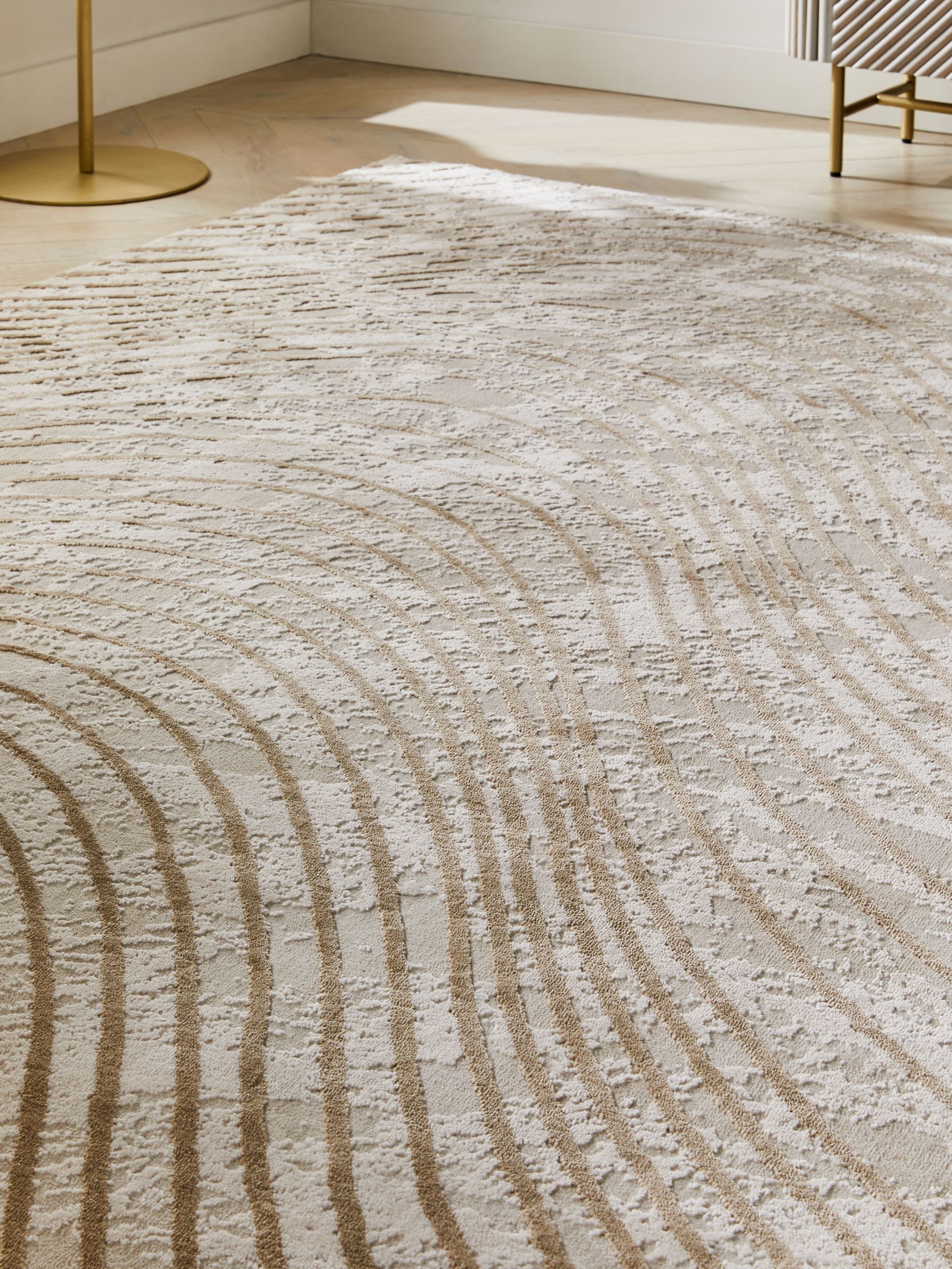 Buy Champagne Gold Valencia Waves Rug from the Next UK online shop