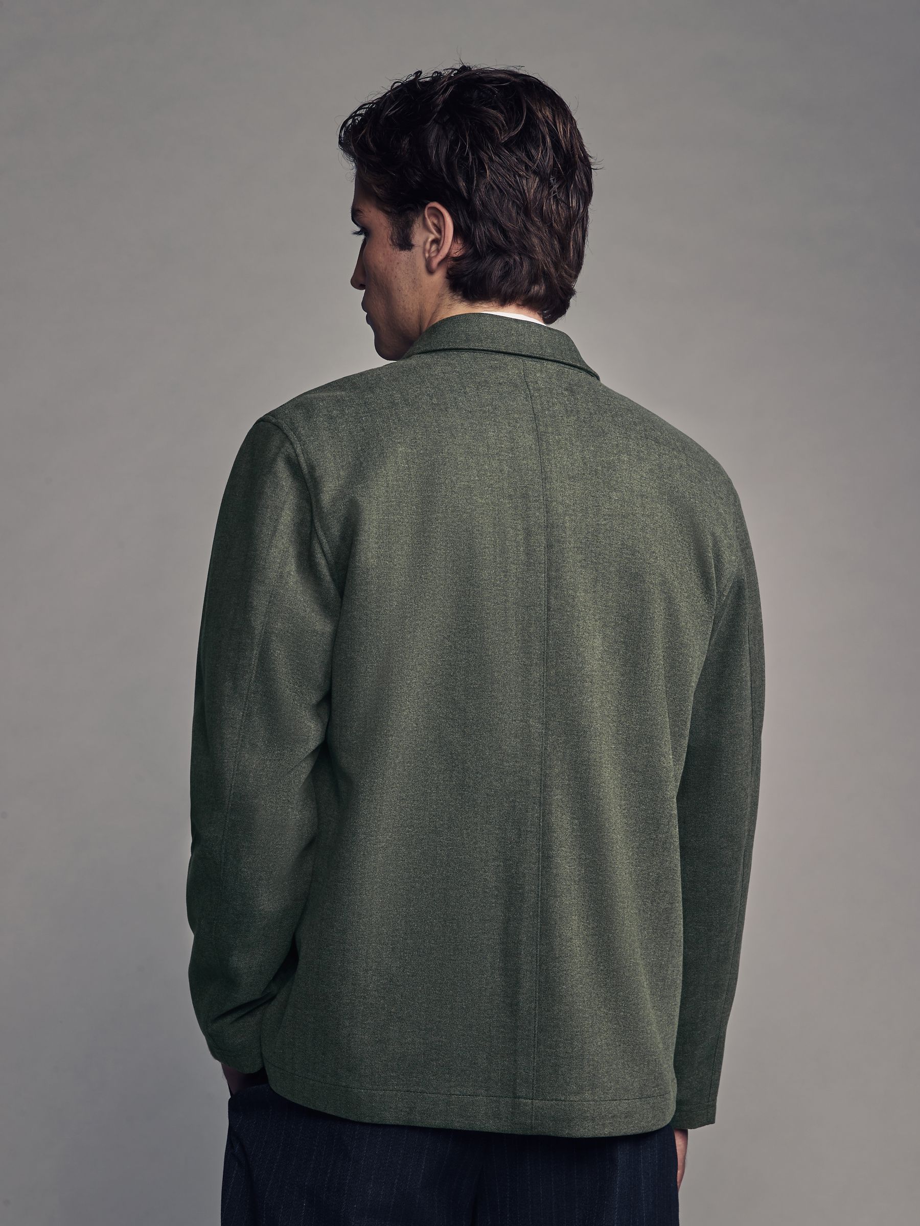 Buy Khaki Green Smart Herringbone Shacket from the Next UK online shop