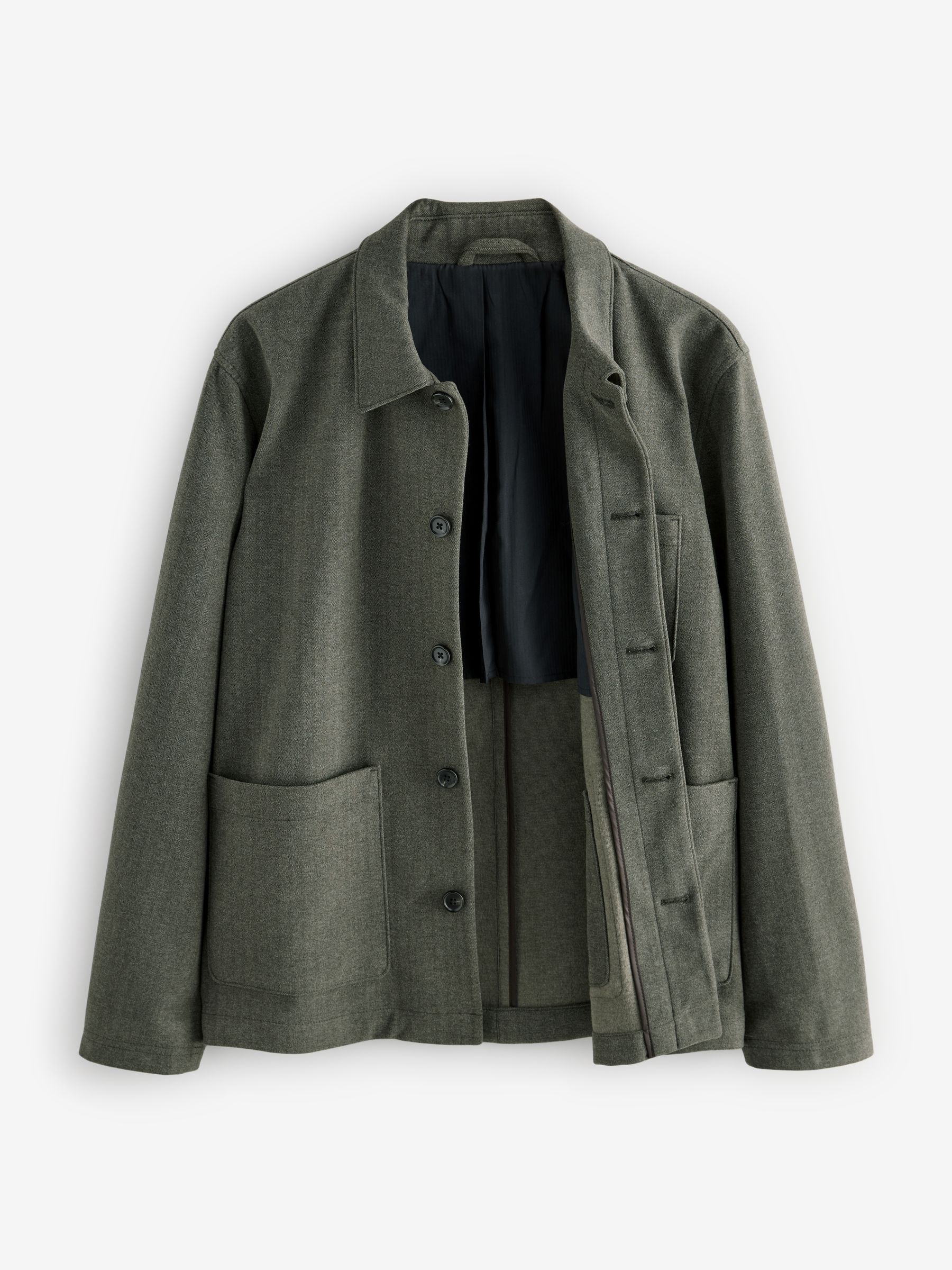 Buy Khaki Green Smart Herringbone Shacket from the Next UK online shop