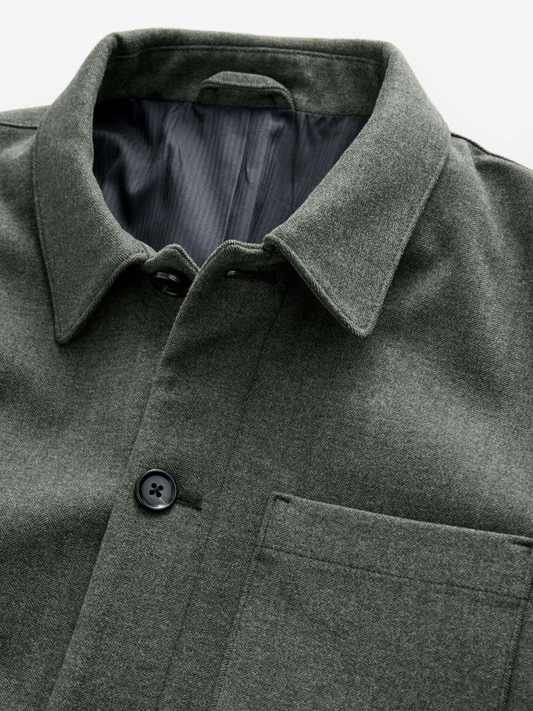 Buy Khaki Green Smart Herringbone Shacket from the Next UK online shop