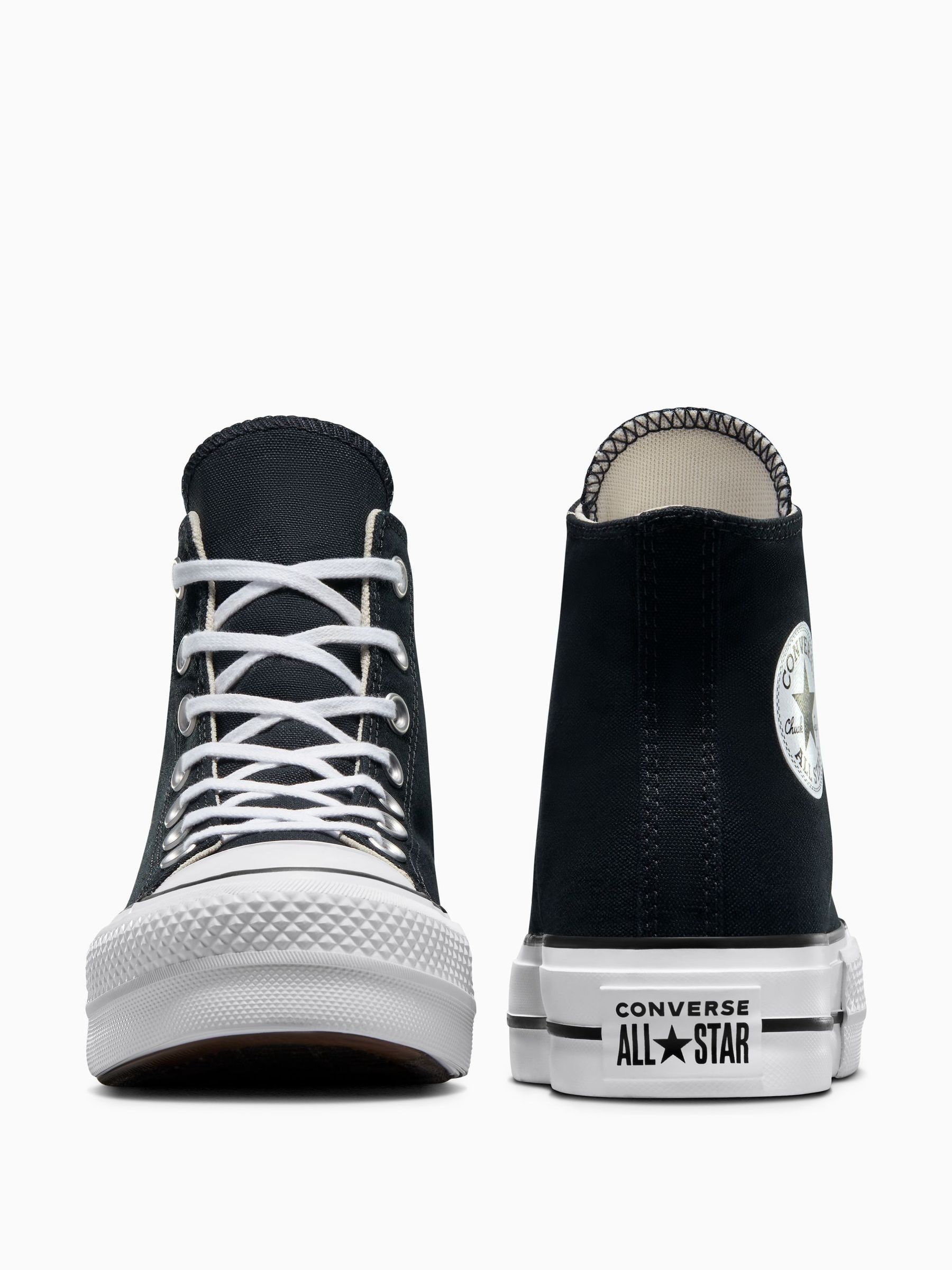 Buy Converse Black Pale Platform Lift High Top Trainers from the Next ...