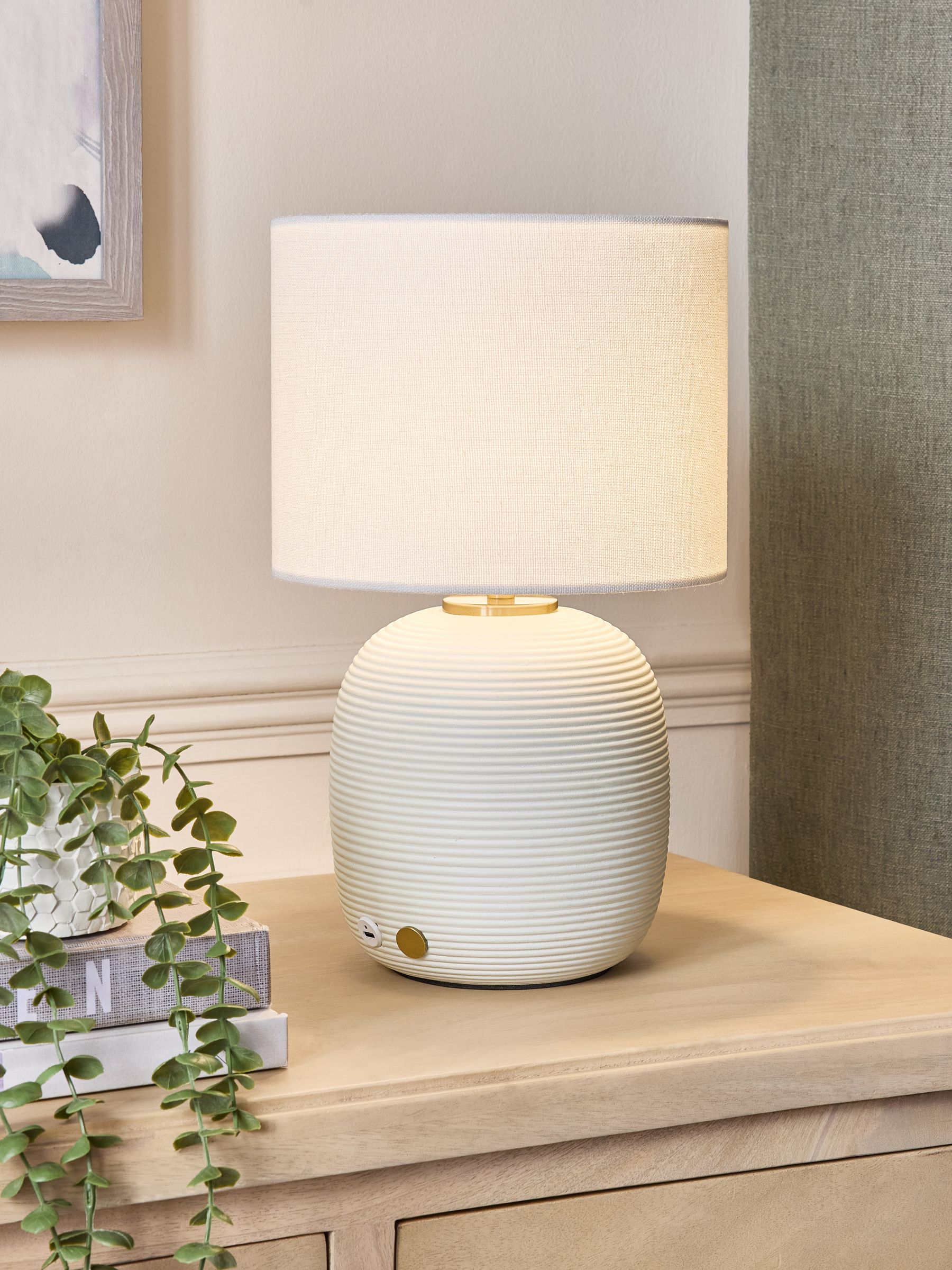 Buy Ivory Hadleigh Rechargeable Touch Wireless Table Lamp from the Next ...