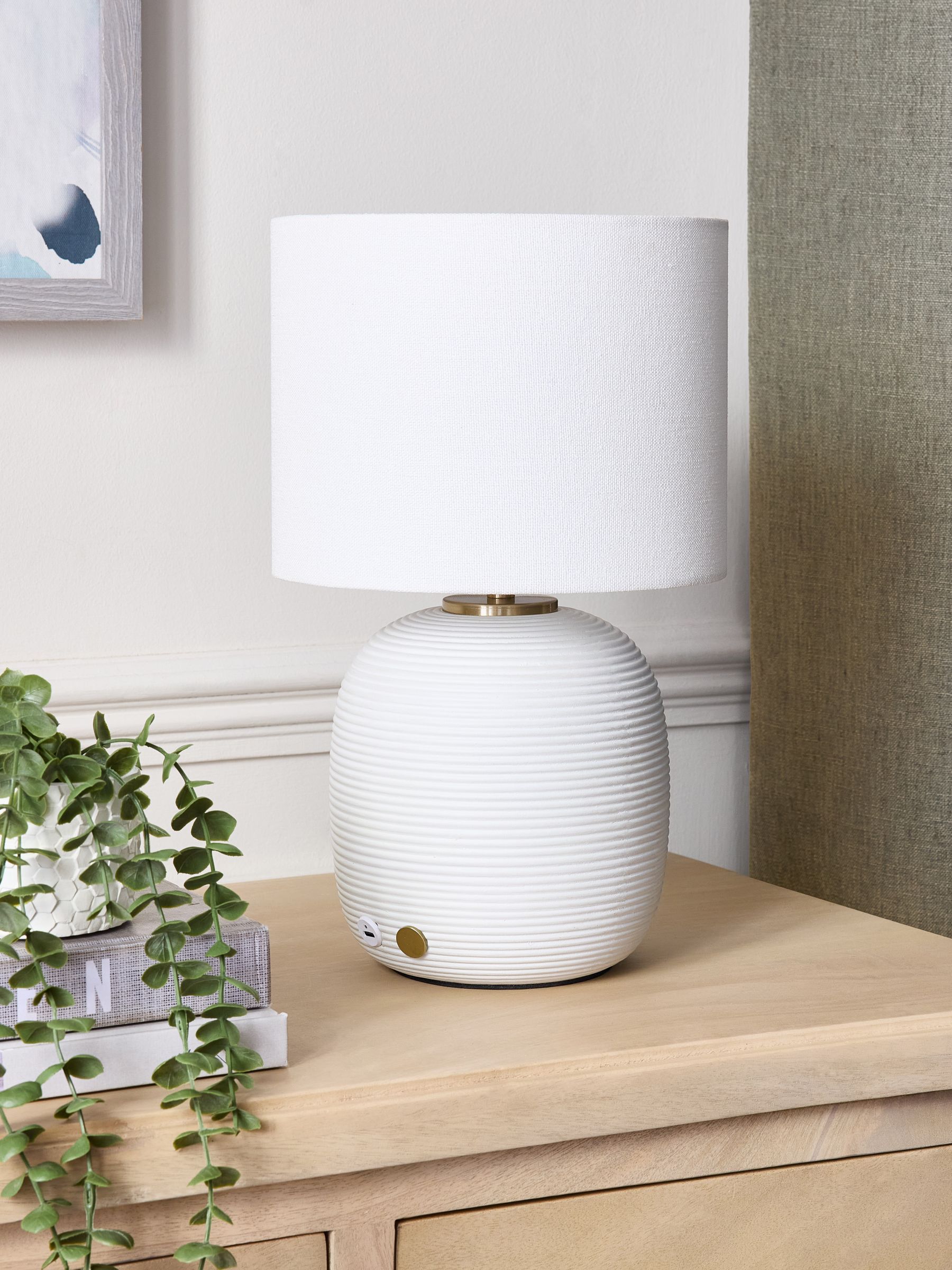 Buy Ivory Hadleigh Rechargeable Touch Wireless Table Lamp from the Next ...