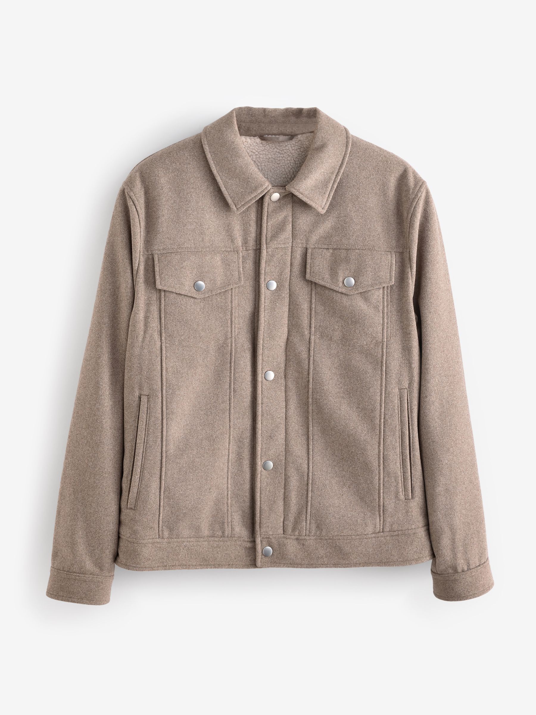 Buy Brown Borg Lined Western Jacket with Wool from the Next UK online shop