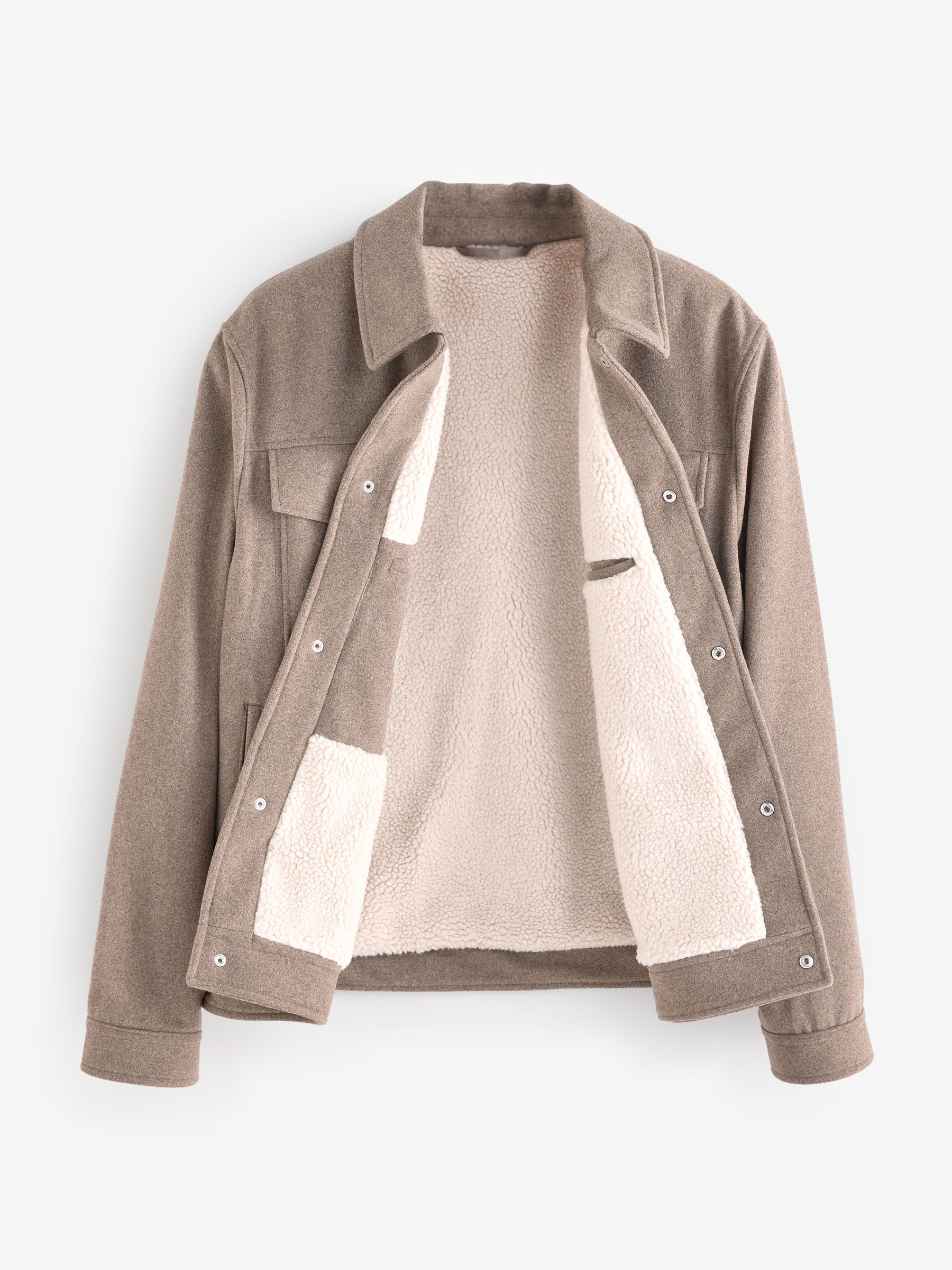 Buy Brown Borg Lined Western Jacket with Wool from the Next UK online shop