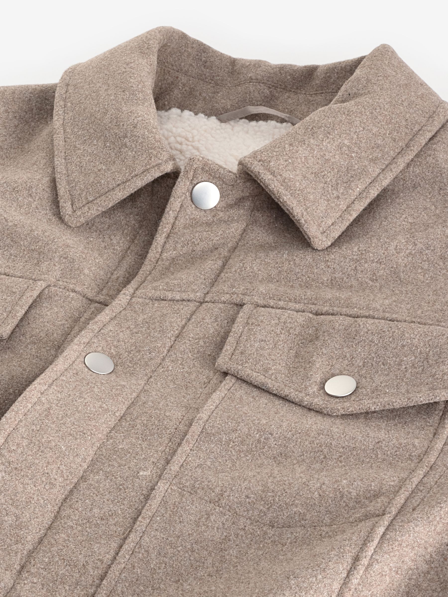 Buy Brown Borg Lined Western Jacket with Wool from the Next UK online shop