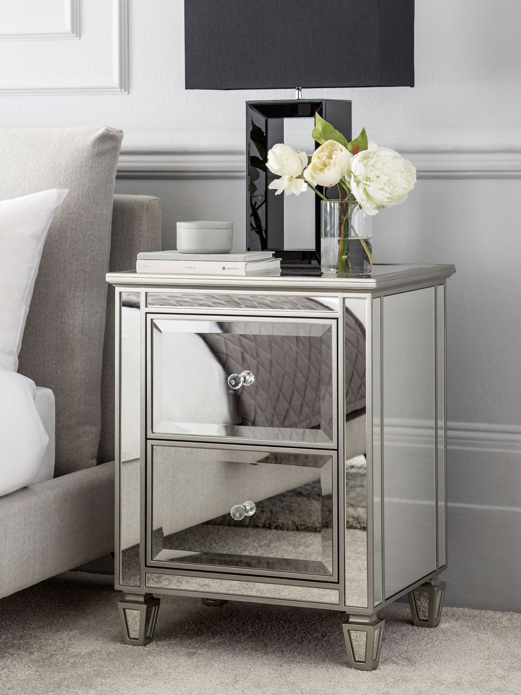 Buy Mirror Fleur 2 Drawer Bedside Table from the Next UK online shop