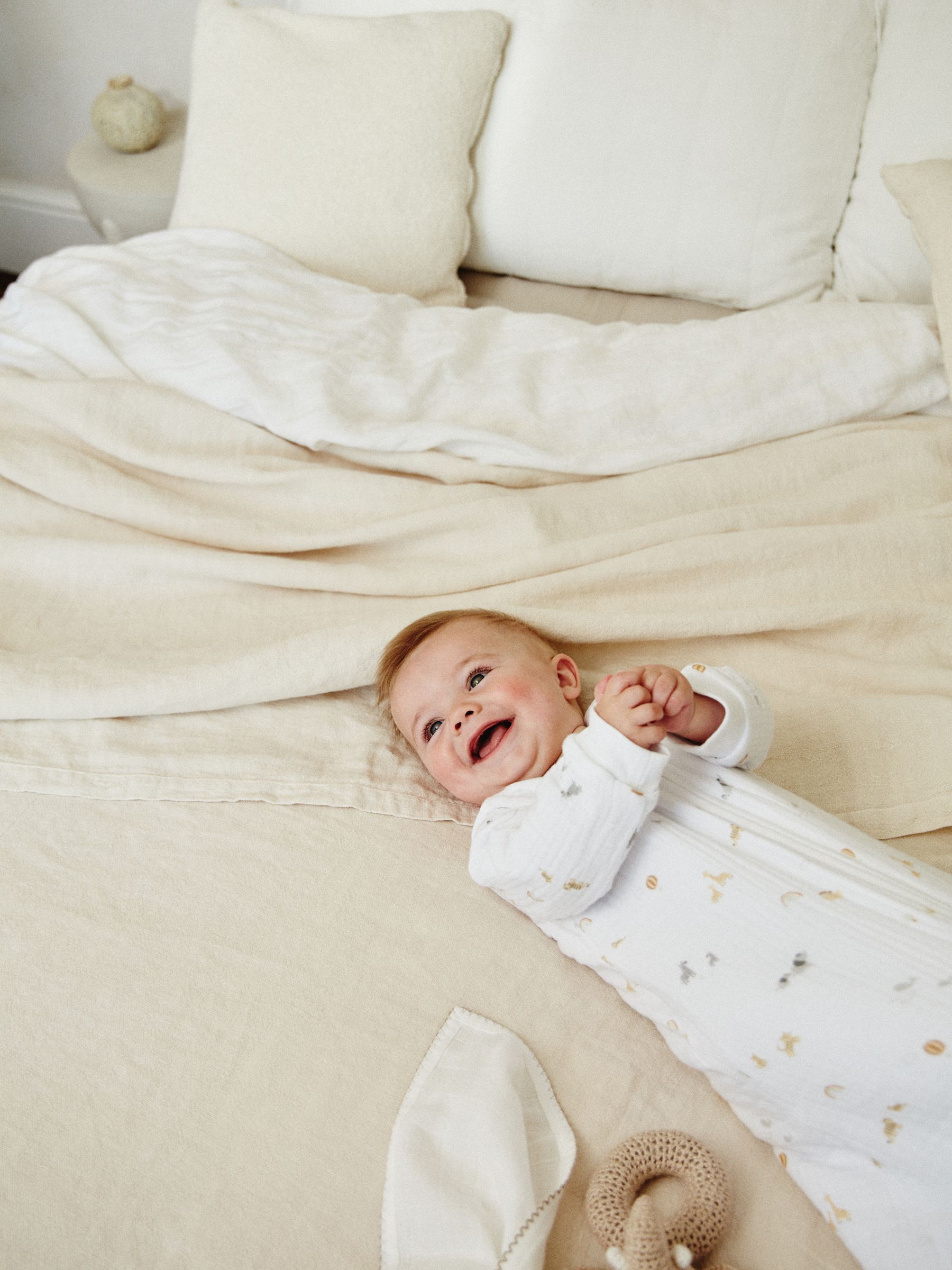 Buy White Animal Print Muslin 2.5 Tog Detachable Sleeve Baby 100% ...