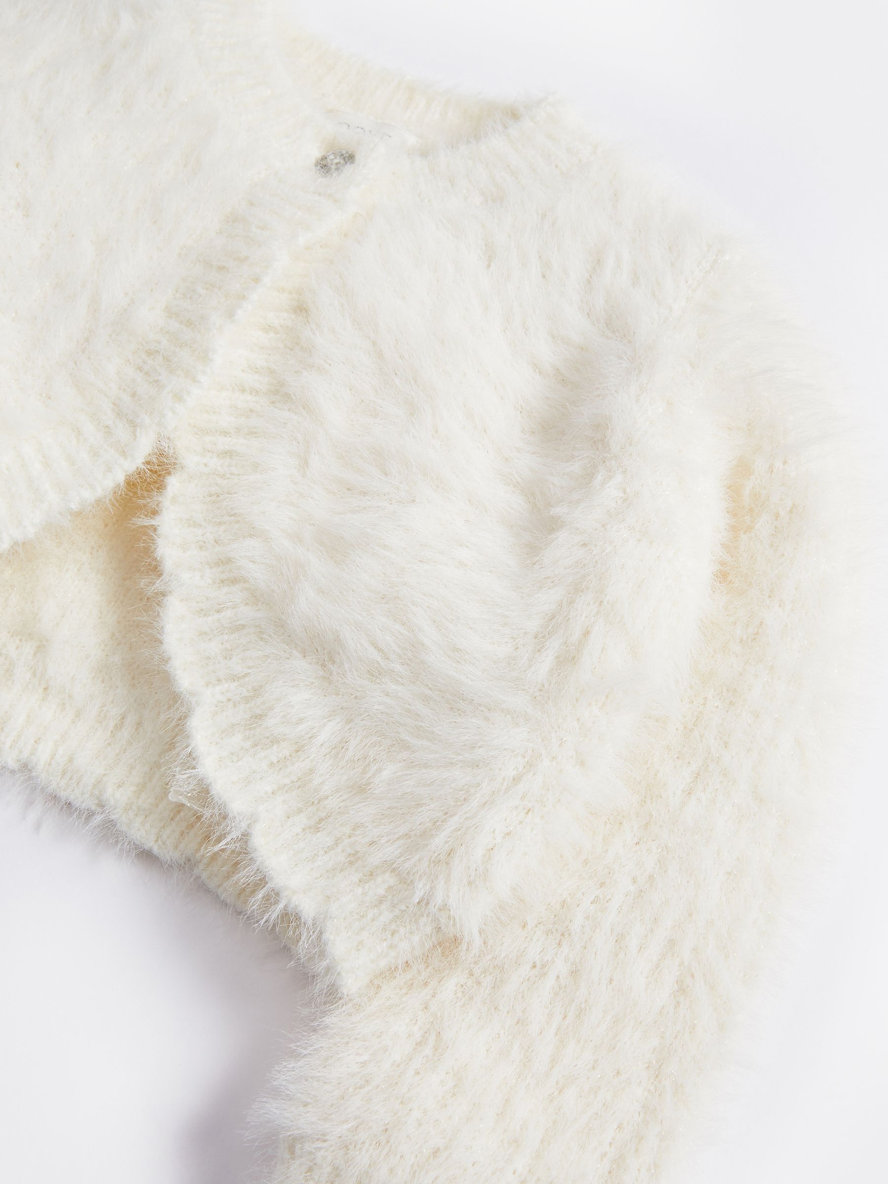 Buy Ecru White Fluffy Shrug Cardigan (12mths-16yrs) from Next Ireland
