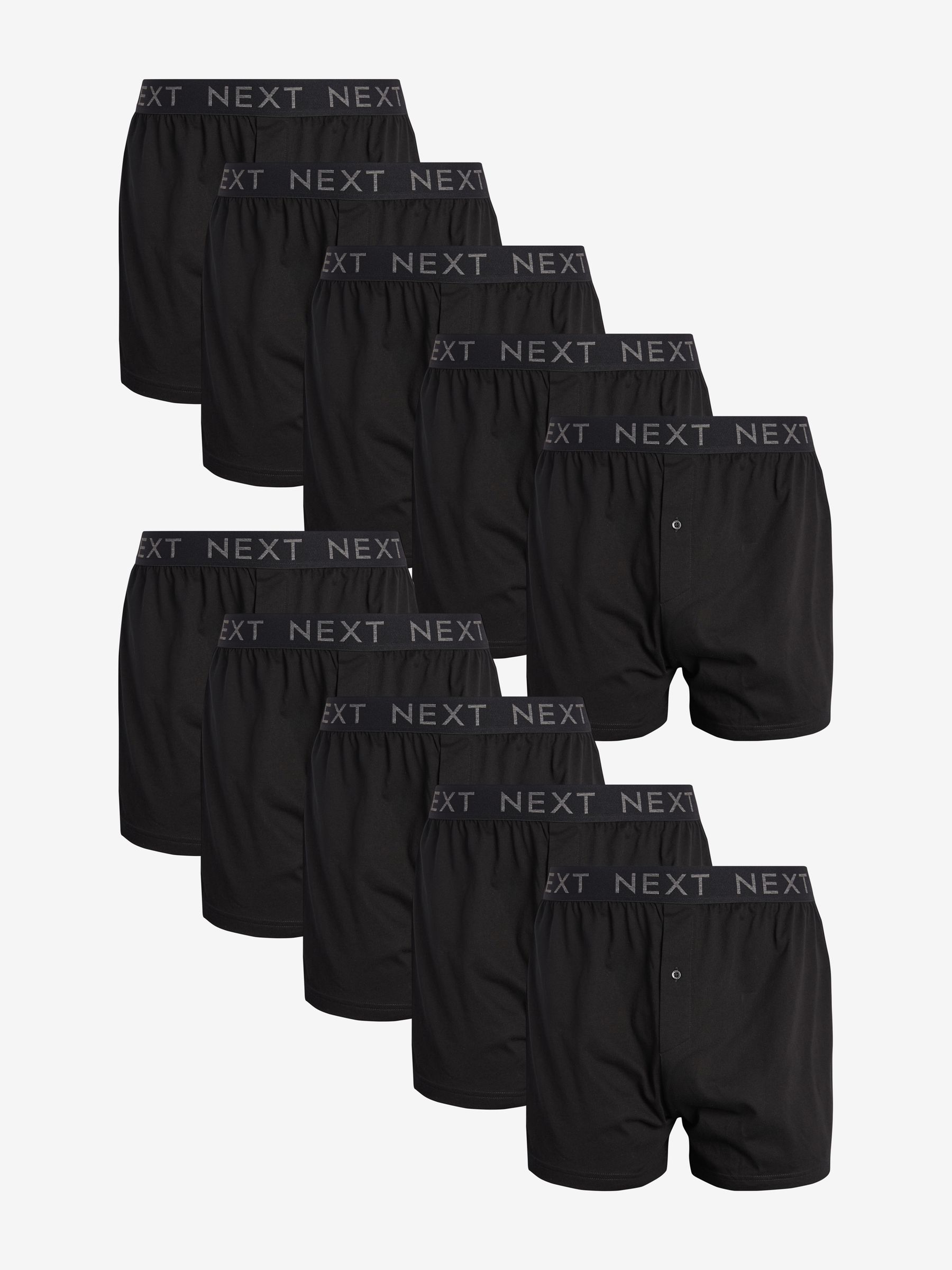 Buy Black 10 pack Loose Fit Boxers from Next Australia