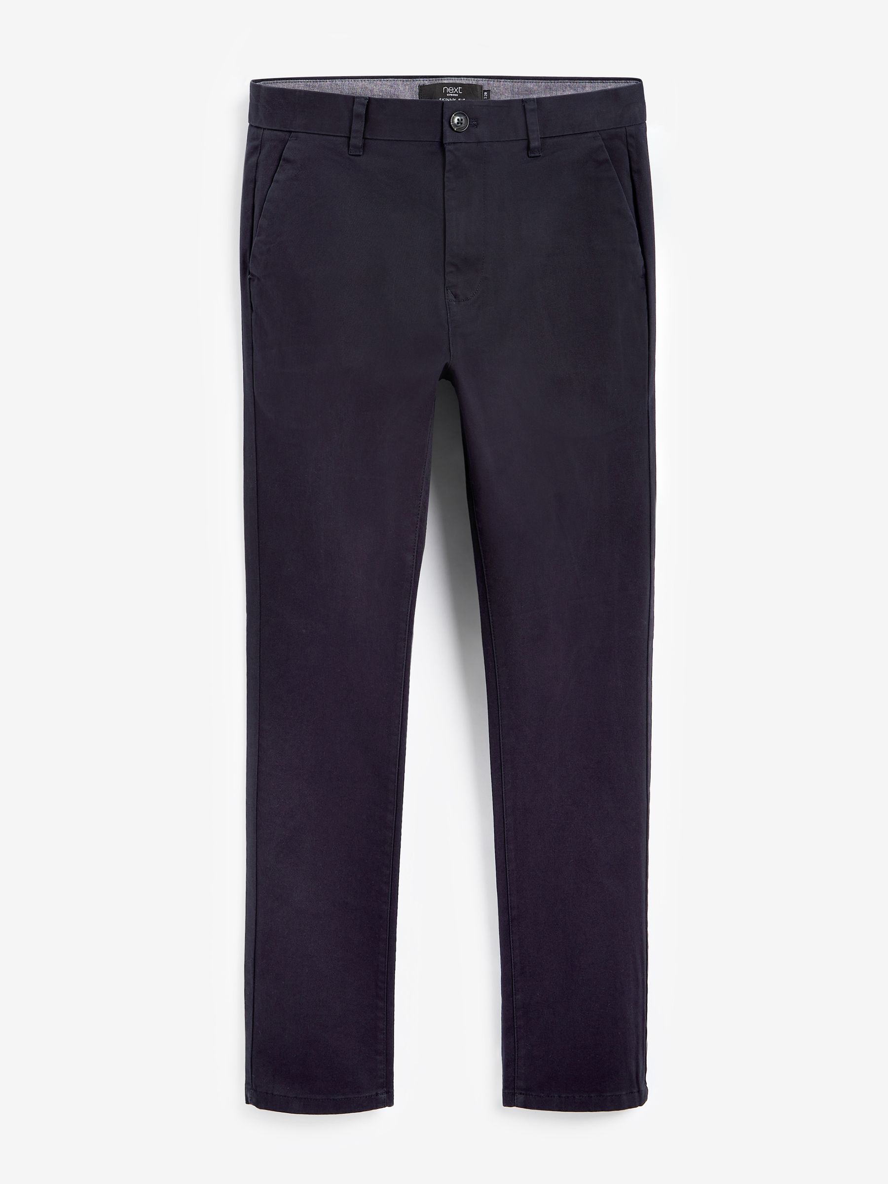Buy Navy Blue Skinny Fit Stretch Chinos Trousers from the Next UK ...