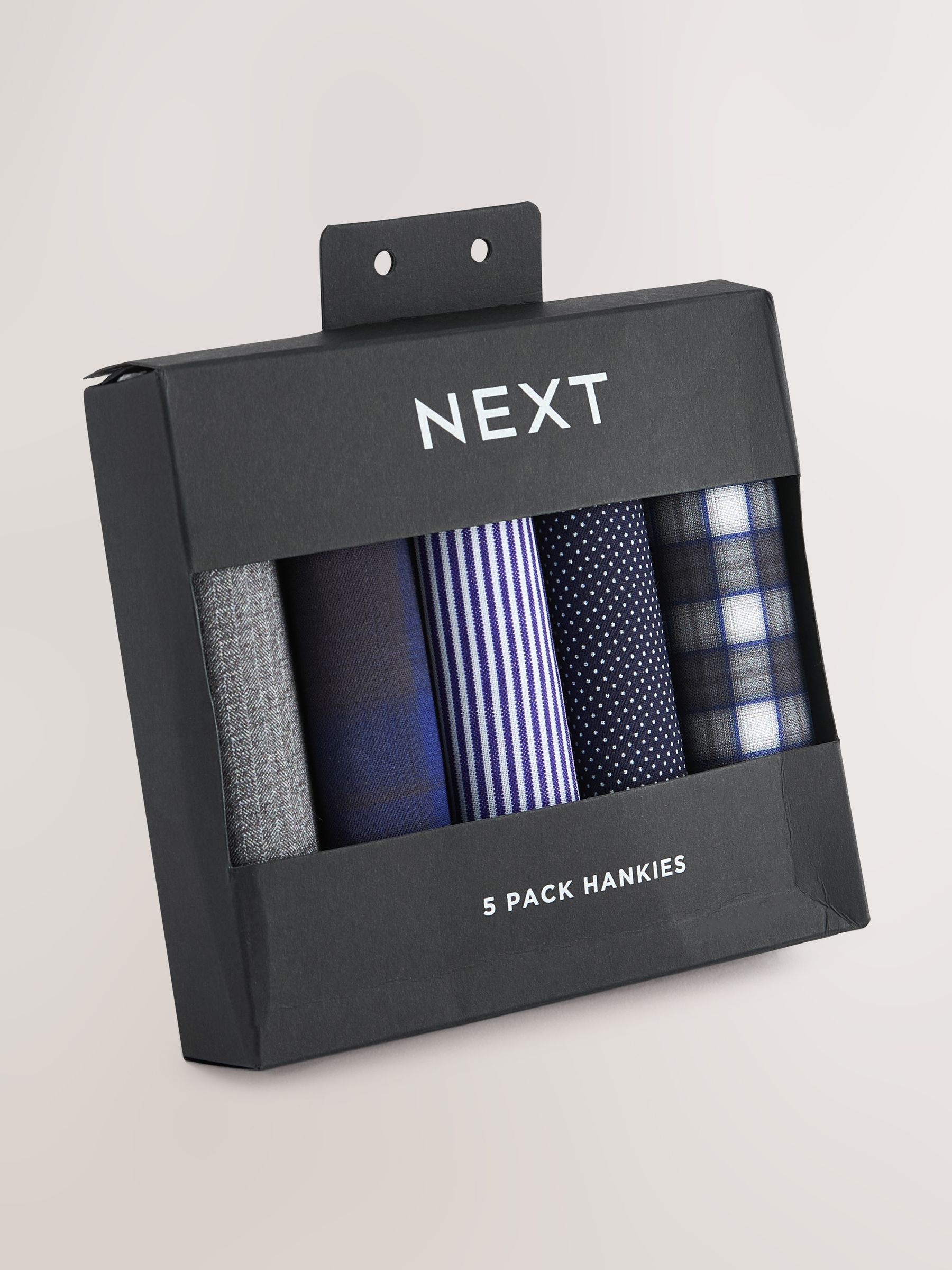 Buy Navy Blue Printed 100% Cotton Handkerchiefs 5 Pack from Next Ireland