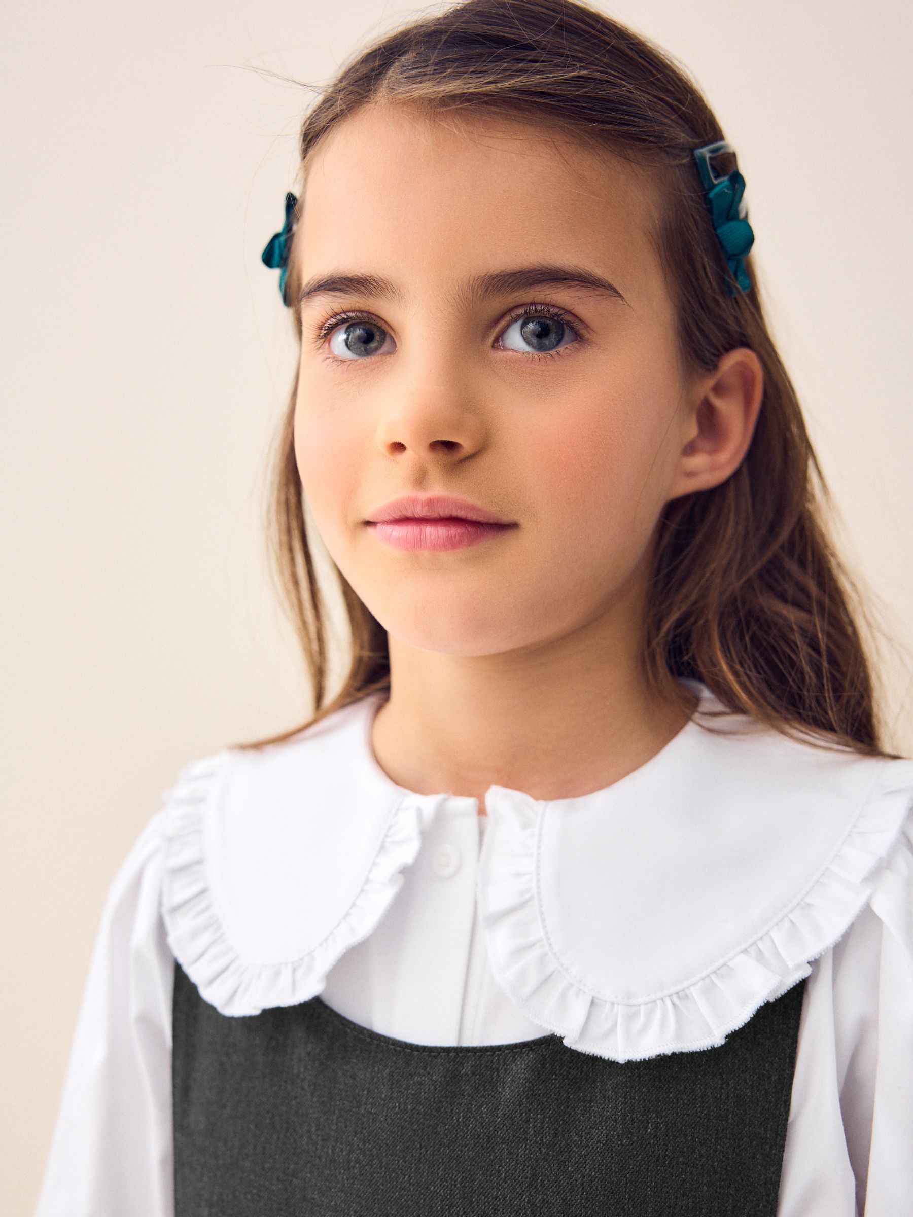 Buy Grey Bow Pocket Detail School Pinafore Dress (3-14yrs) from the ...
