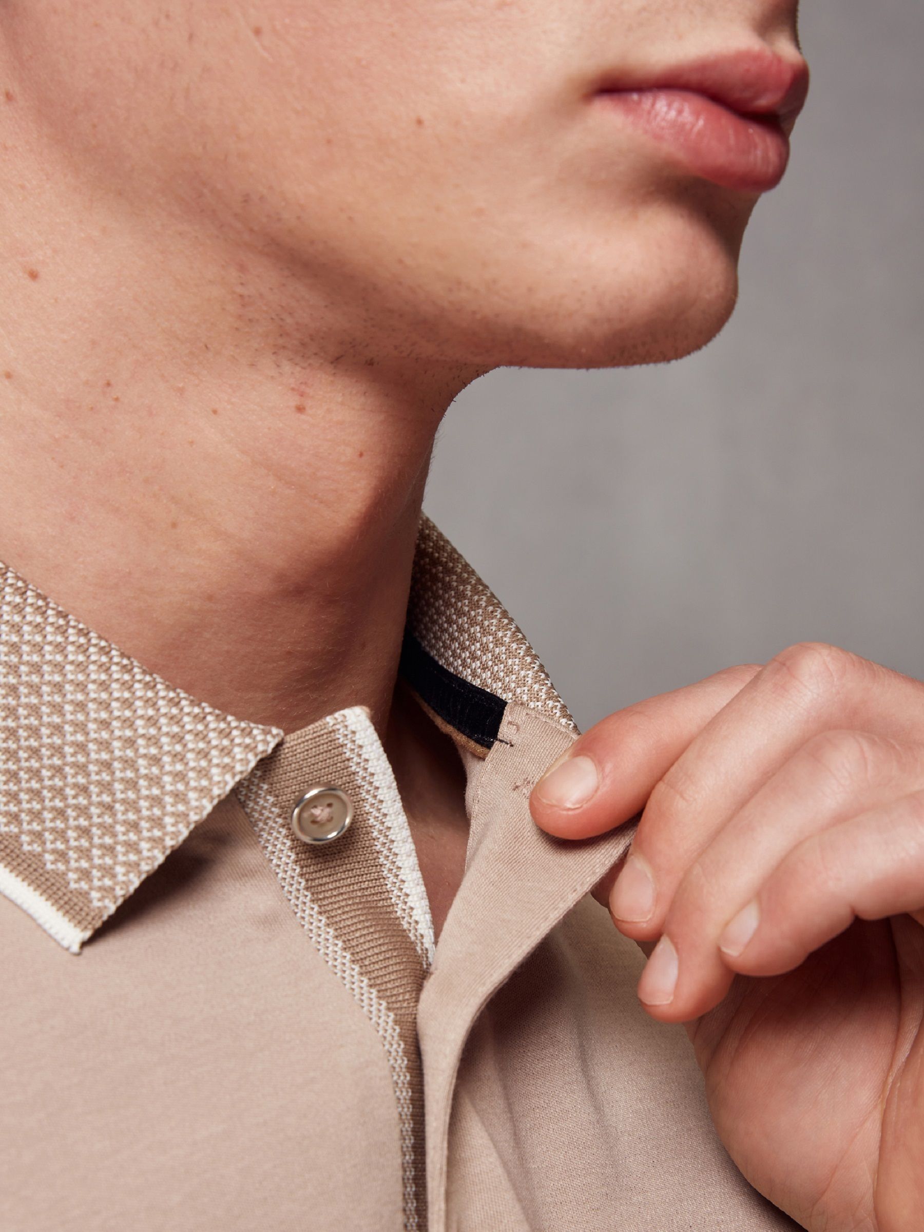 Buy Neutral Short Sleeve Smart Collar Polo Shirt from the Next UK ...