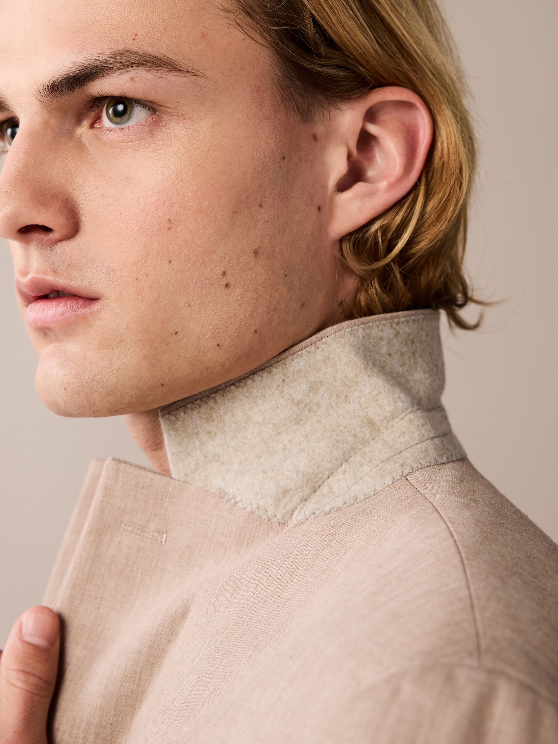 Buy Stone Linen Blend Tailored Fit Suit Jacket from the Next UK online shop