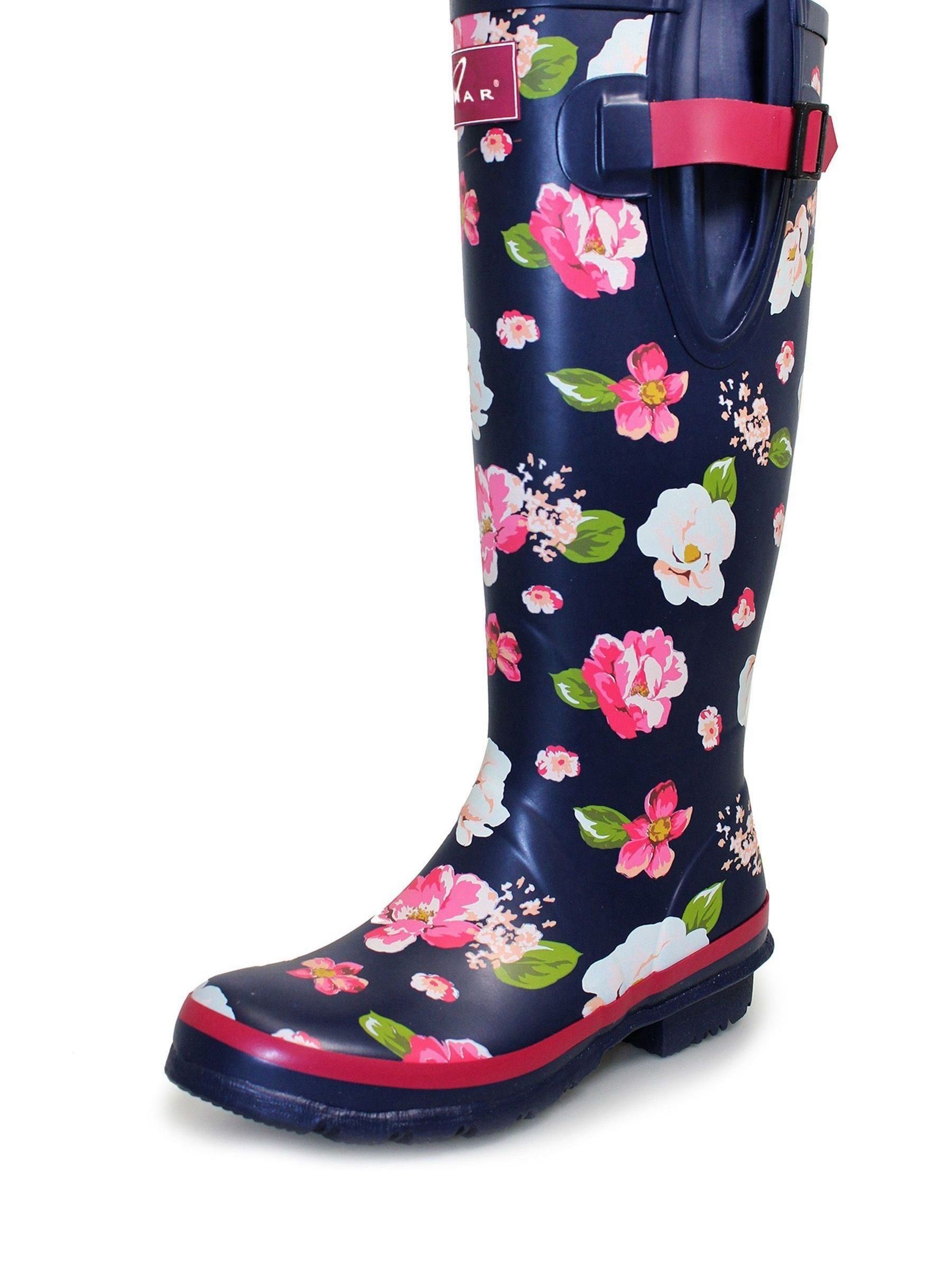Buy Lunar Blue Floral Floral Patterned Rubber Wellies from the Next UK ...