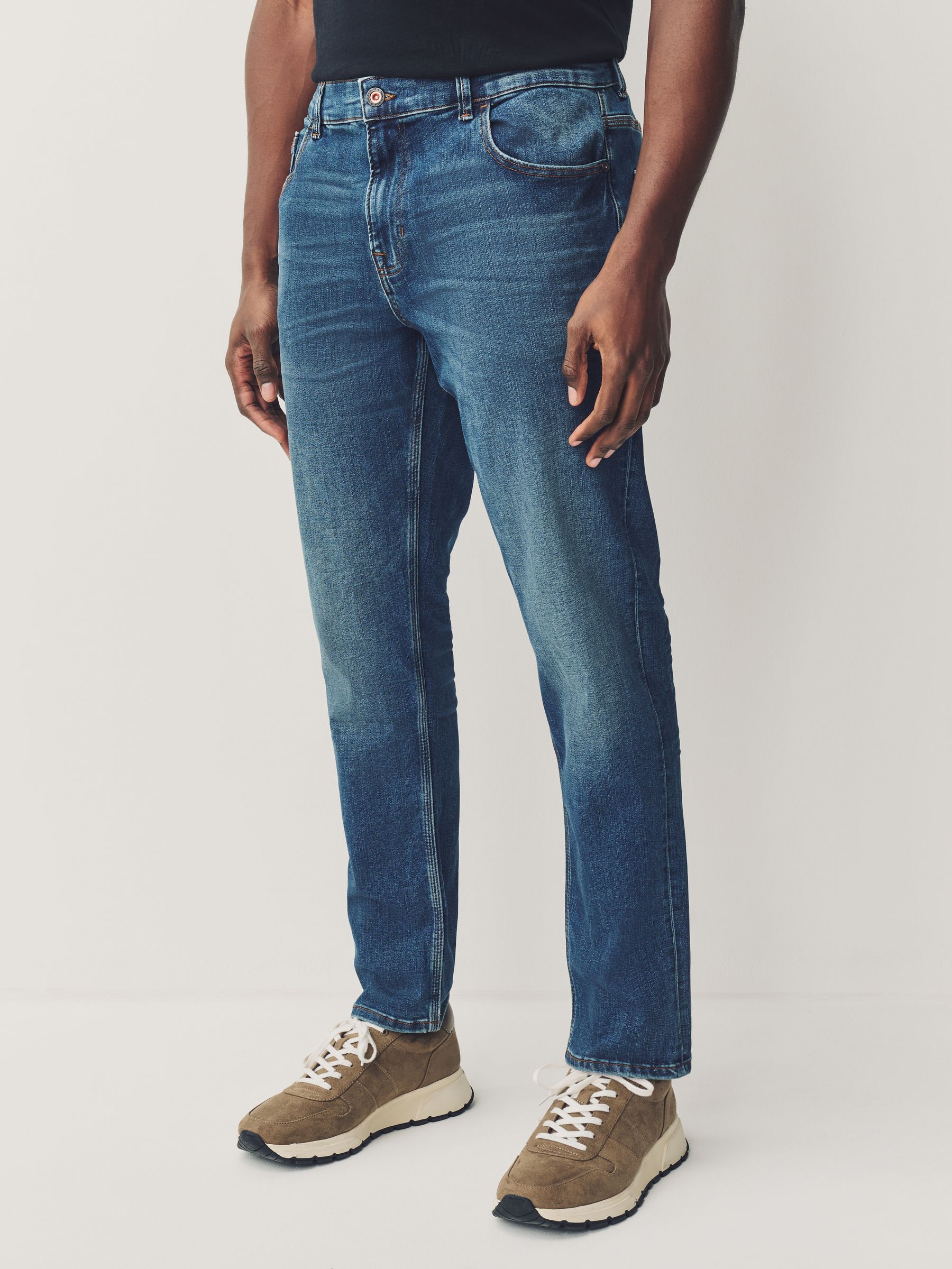 Buy Blue Mid Slim Fit Authentic Stretch Denim Jeans from the Next UK ...