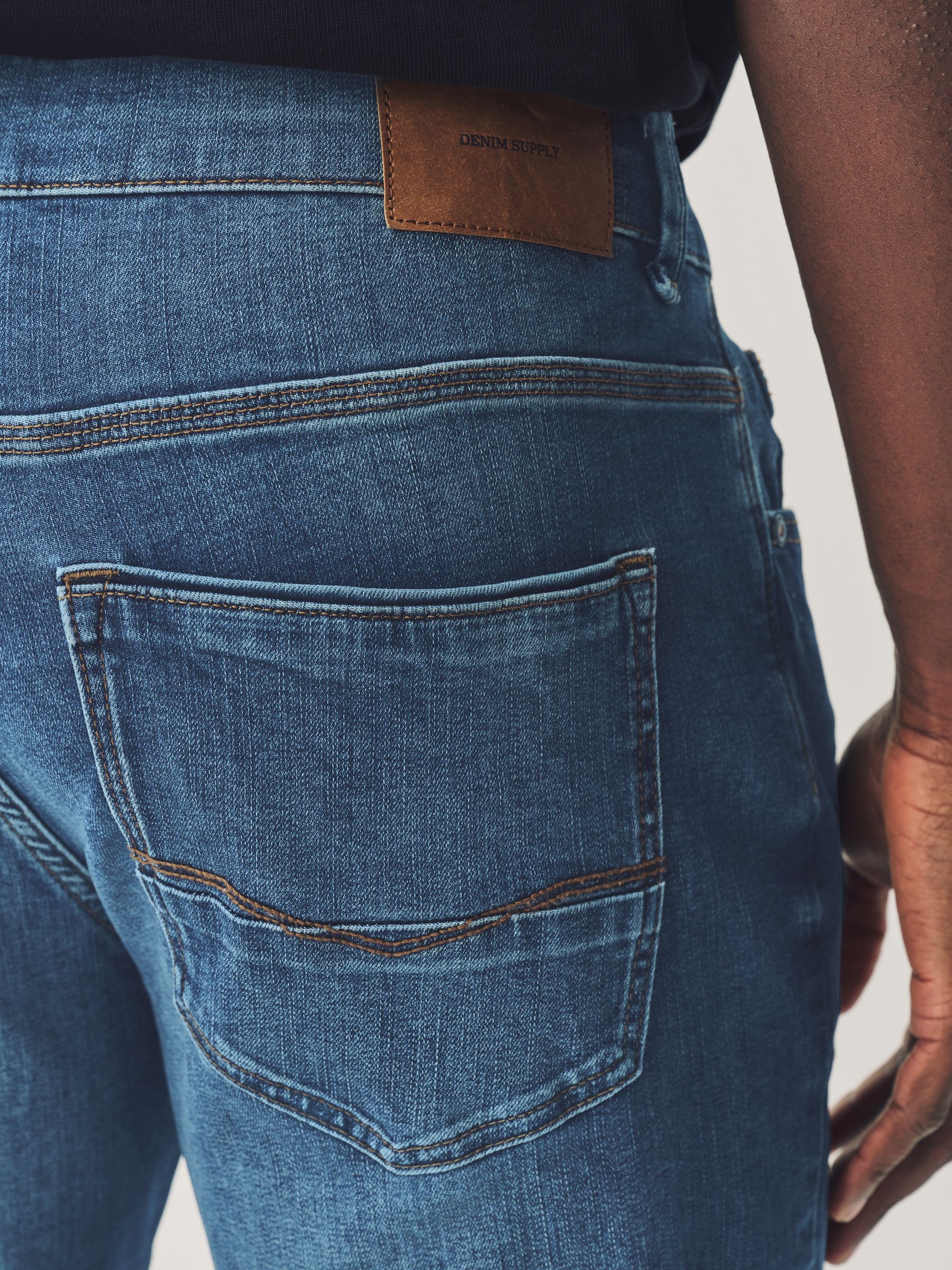 Buy Blue Mid Slim Fit Authentic Stretch Denim Jeans from the Next UK ...