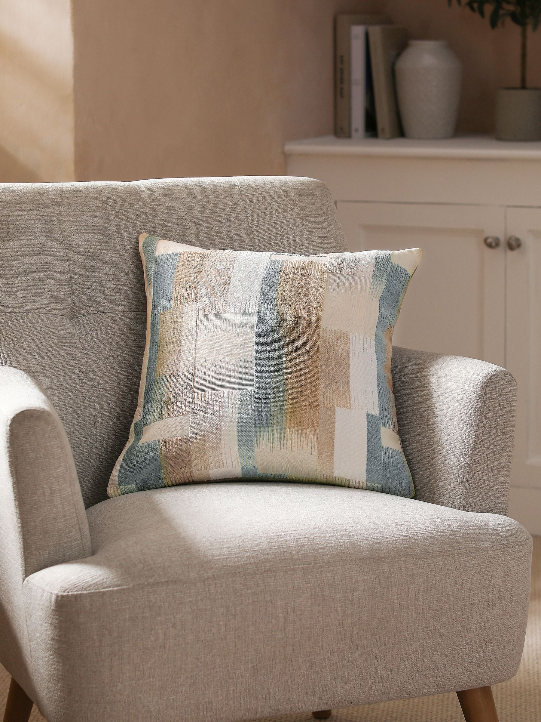 Buy Natural Cut Velvet Retro Etch 43 x 43cm Cushion from the Next UK ...