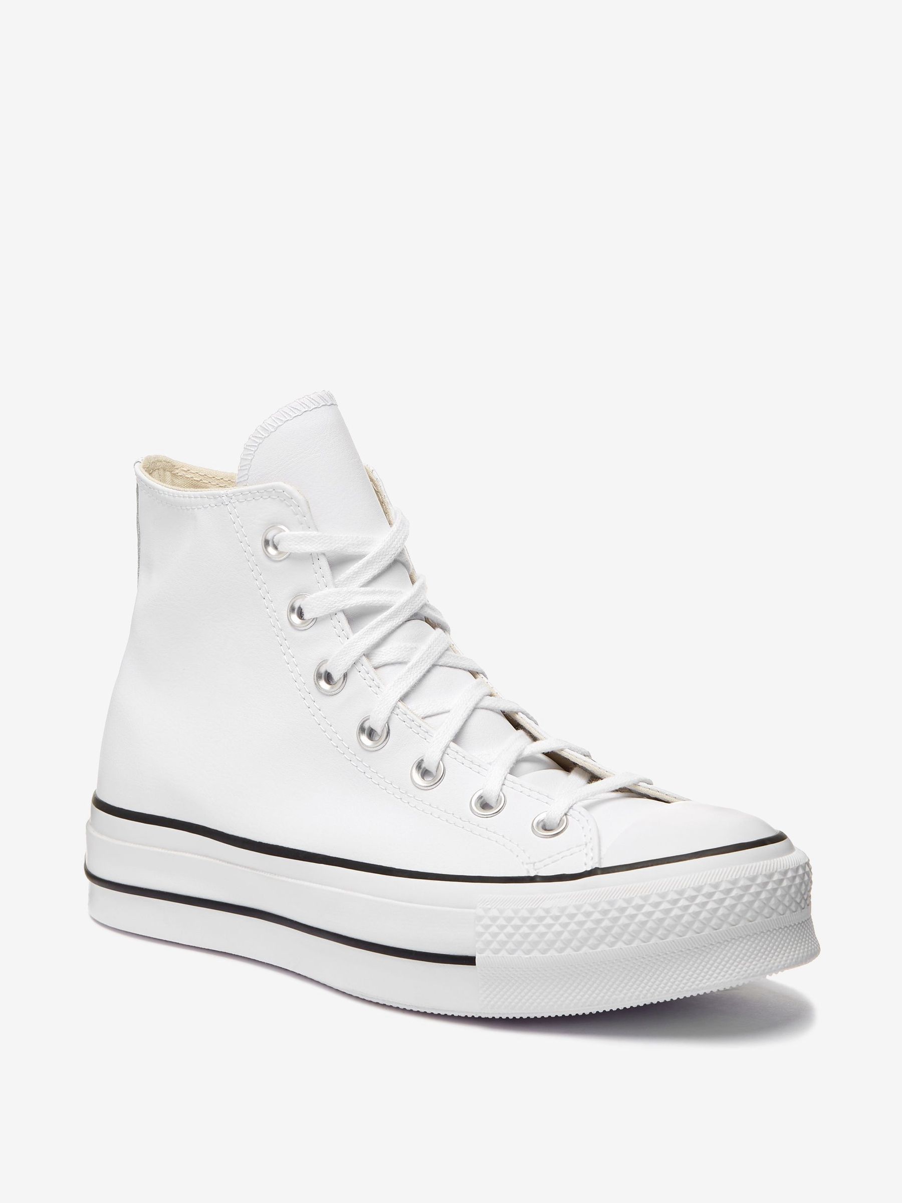 Buy Converse White Platform Lift Chuck Taylor Leather High Trainers ...