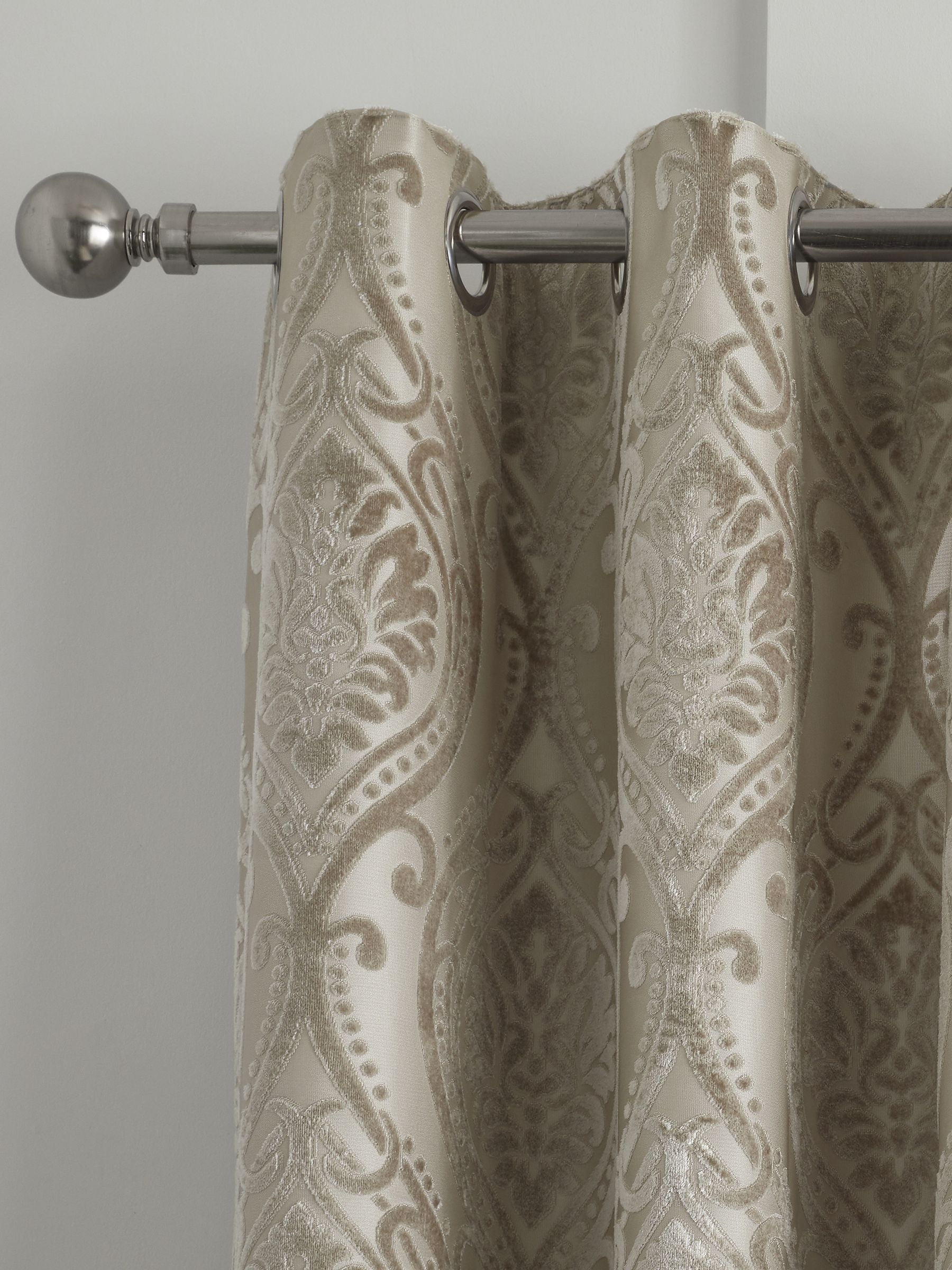 Buy Curtina Natural Chateau Textured Chenille Damask Lined Eyelet ...