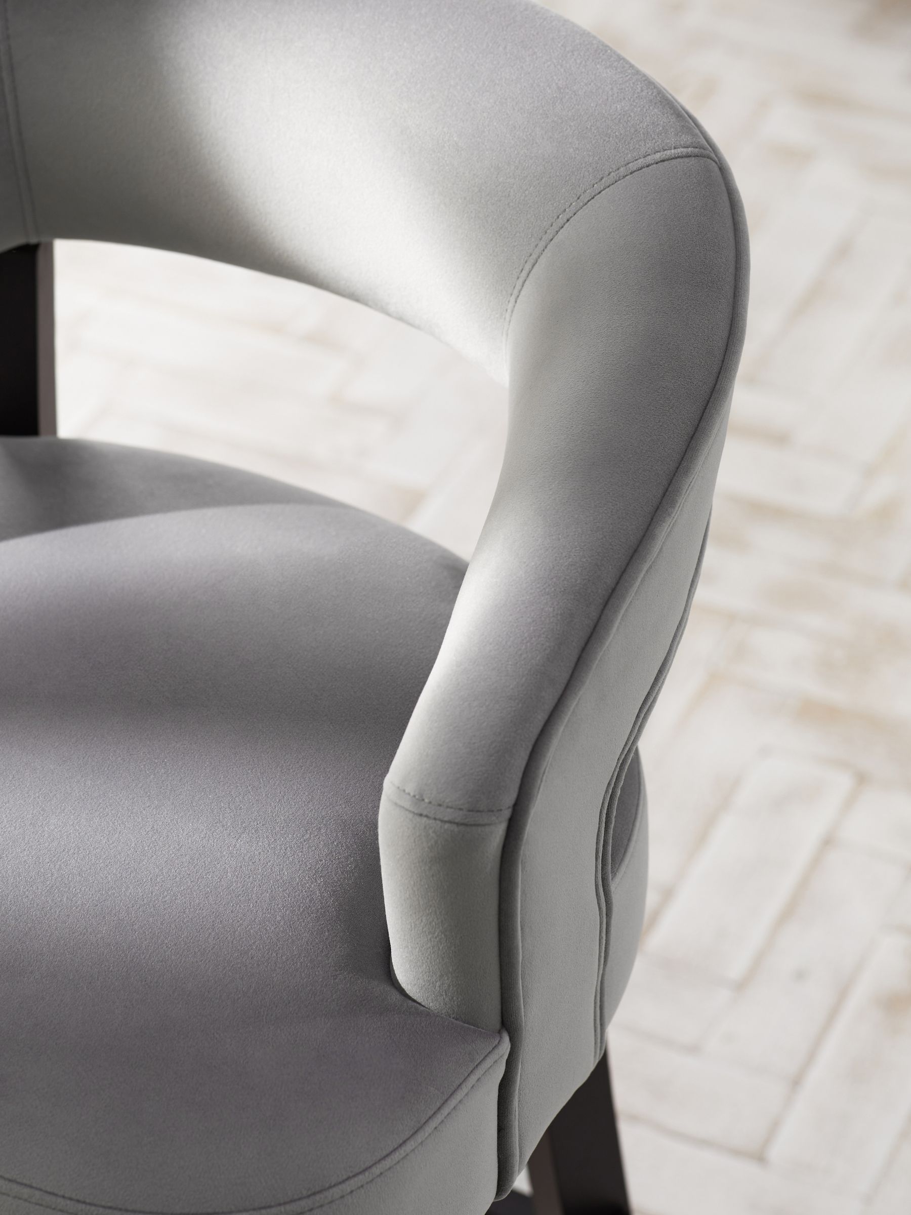 Buy Soft Velvet Mid Grey Remi Bar Stool from the Next UK online shop