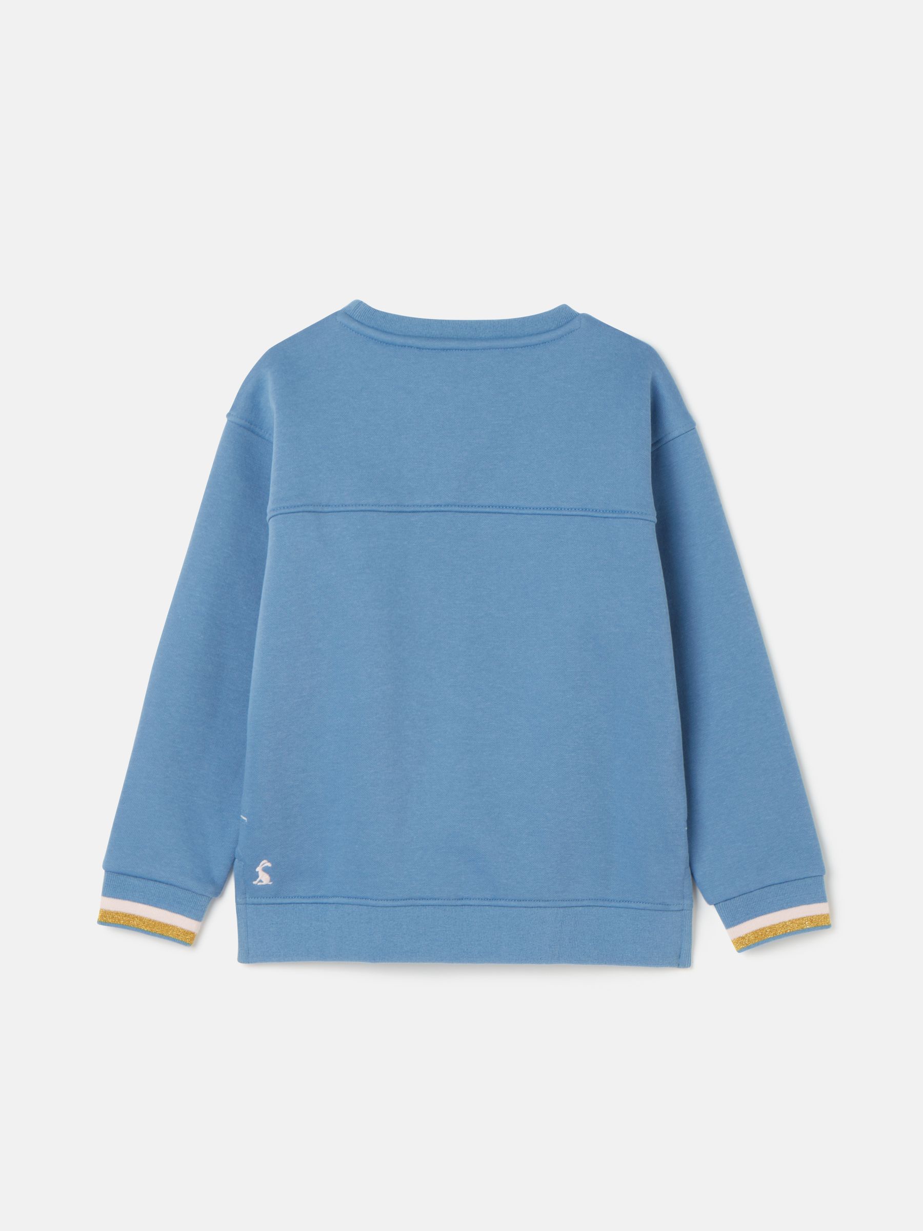 Buy Joules Girls' Mackenzie Blue Rabbit Embroidered Artwork Crew Neck ...