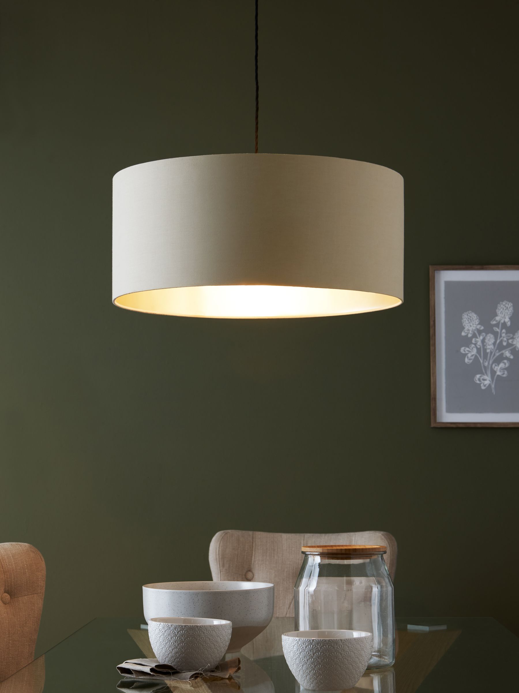 Buy Champagne Gold Rico Easy Fit Shade Drum Ceiling Light from the Next ...
