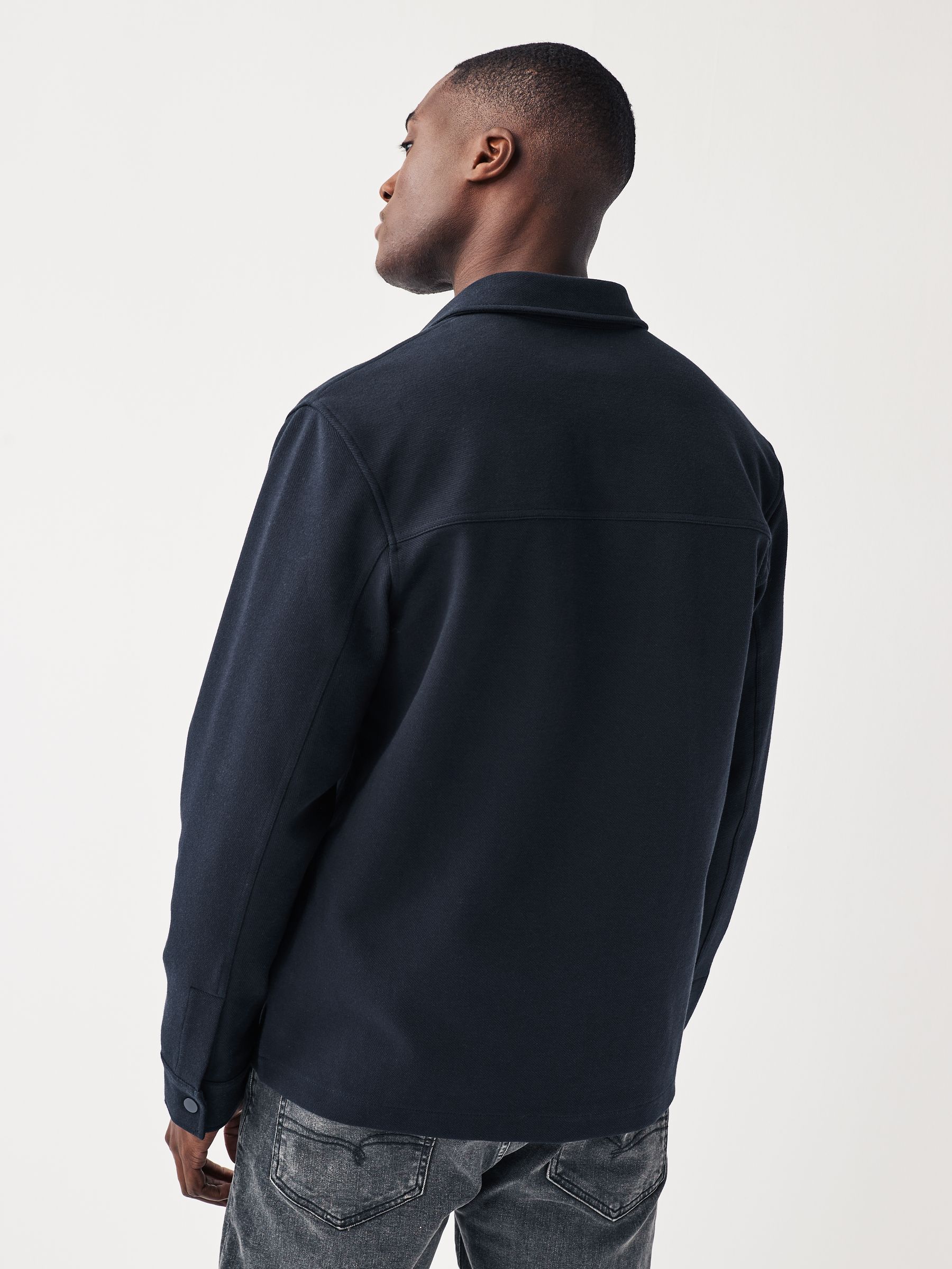 Buy Navy Blue Popper Shacket from the Next UK online shop