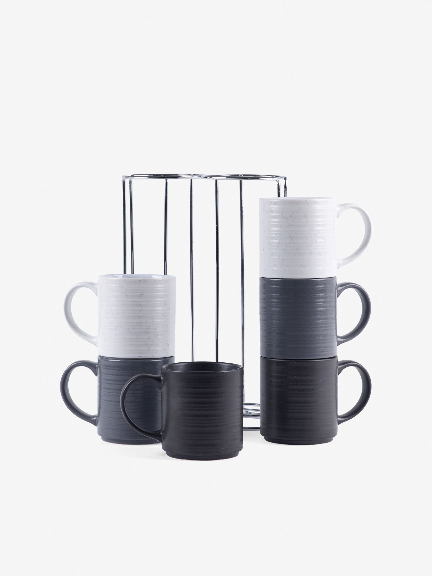 Buy Set of 6 Monochrome Bronx Stacking Mugs from the Next UK online shop