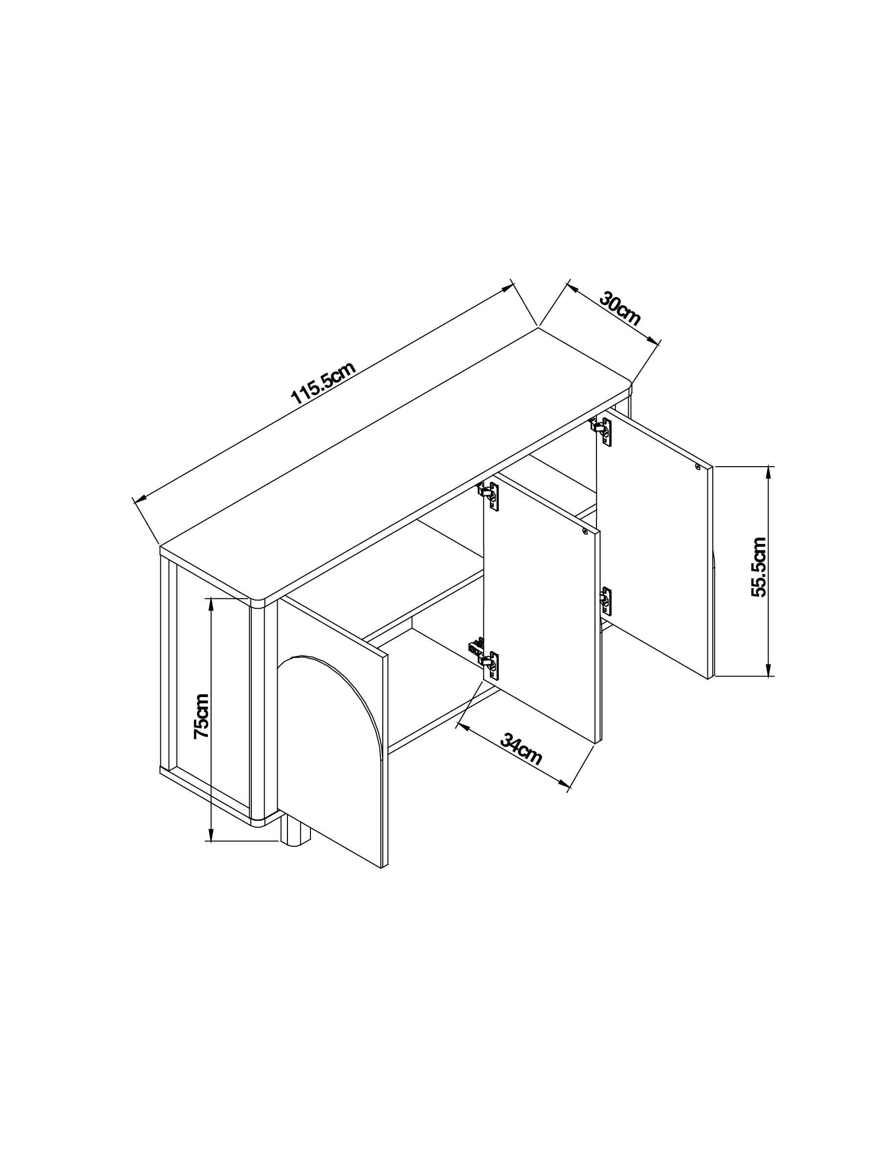 Buy Natural Arches Wood Effect Slim Sideboard from the Next UK online shop