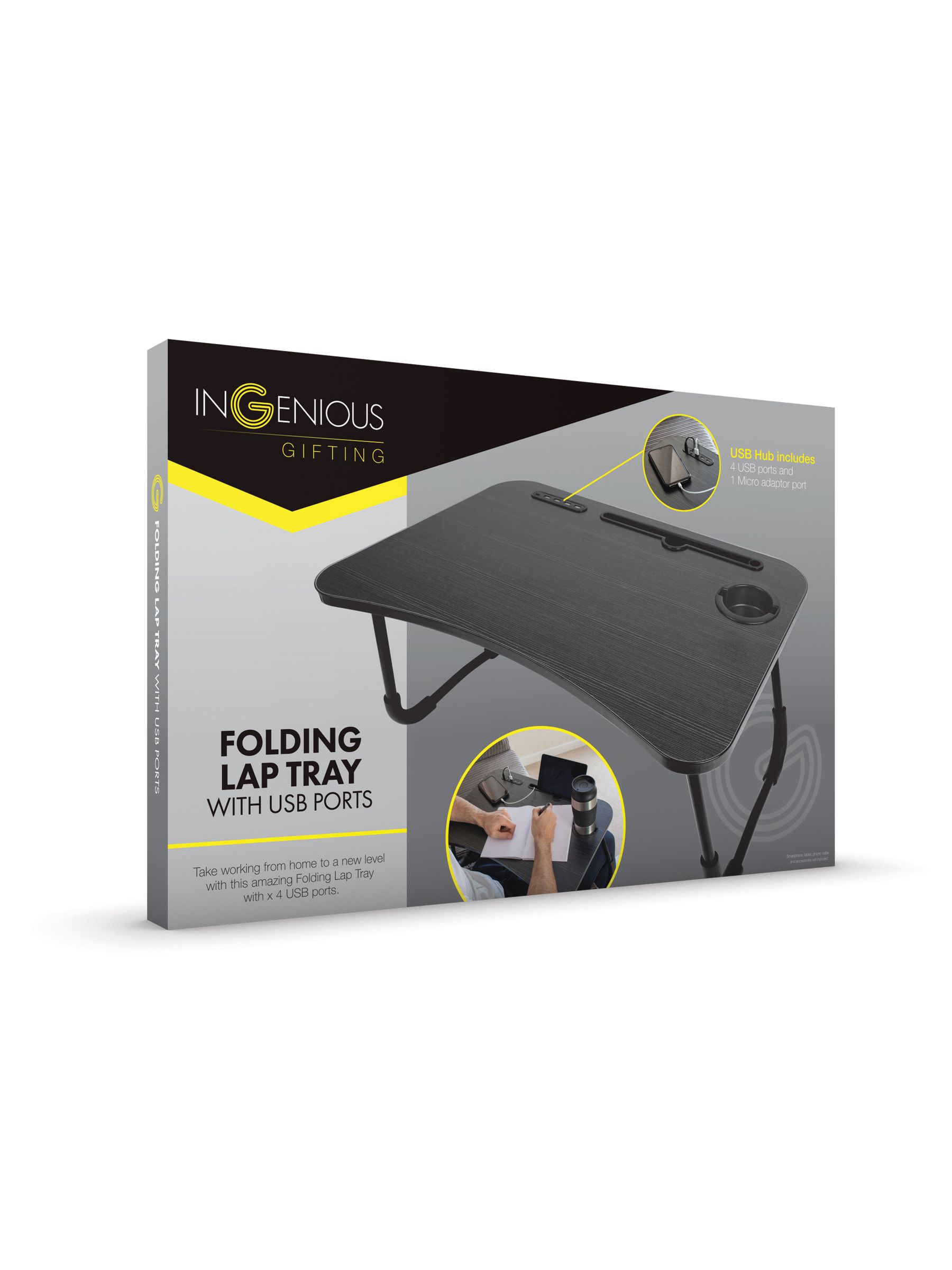 MenKind Folding Lap Tray with USB Ports