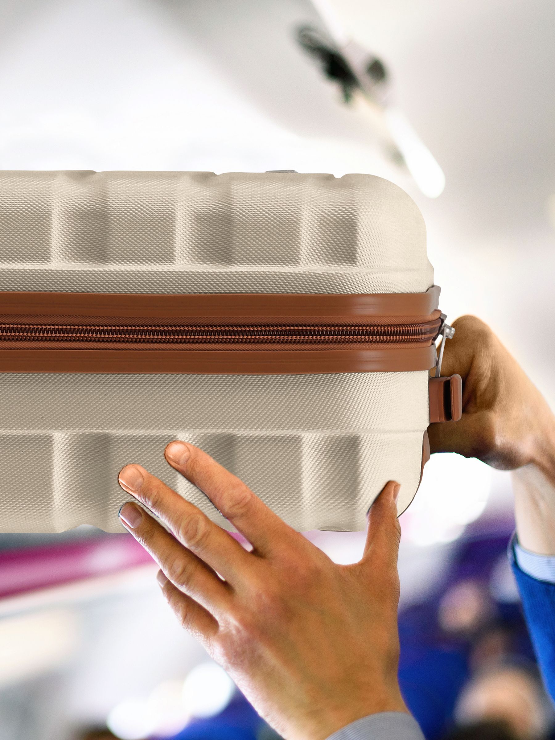 Buy Flight Knight Cream/Brown 55x40x20cm Ryanair Priority 4 Wheel ABS ...