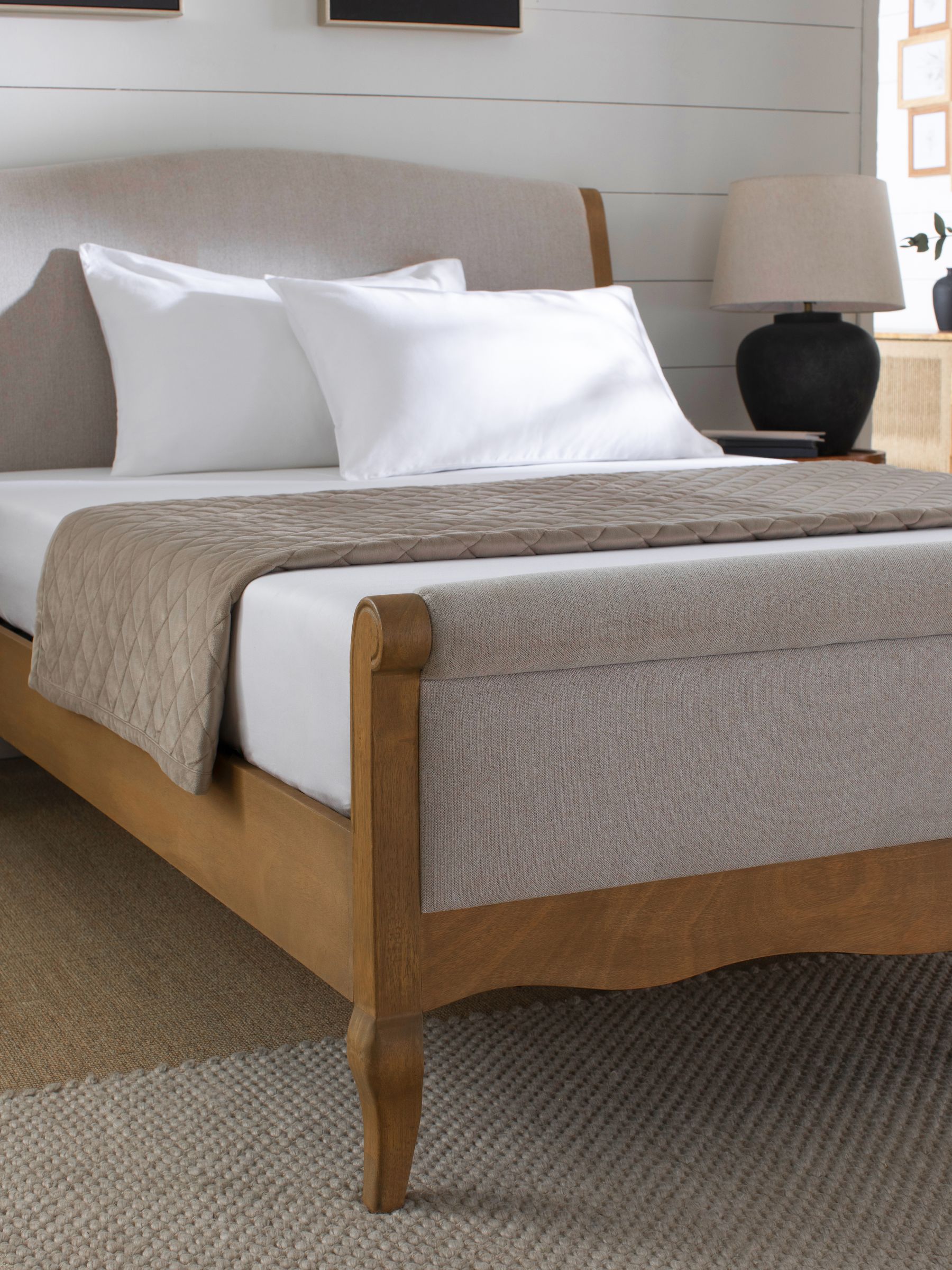 Buy Contemporary Blend Light Natural Josie Ottoman Storage Bed Frame ...