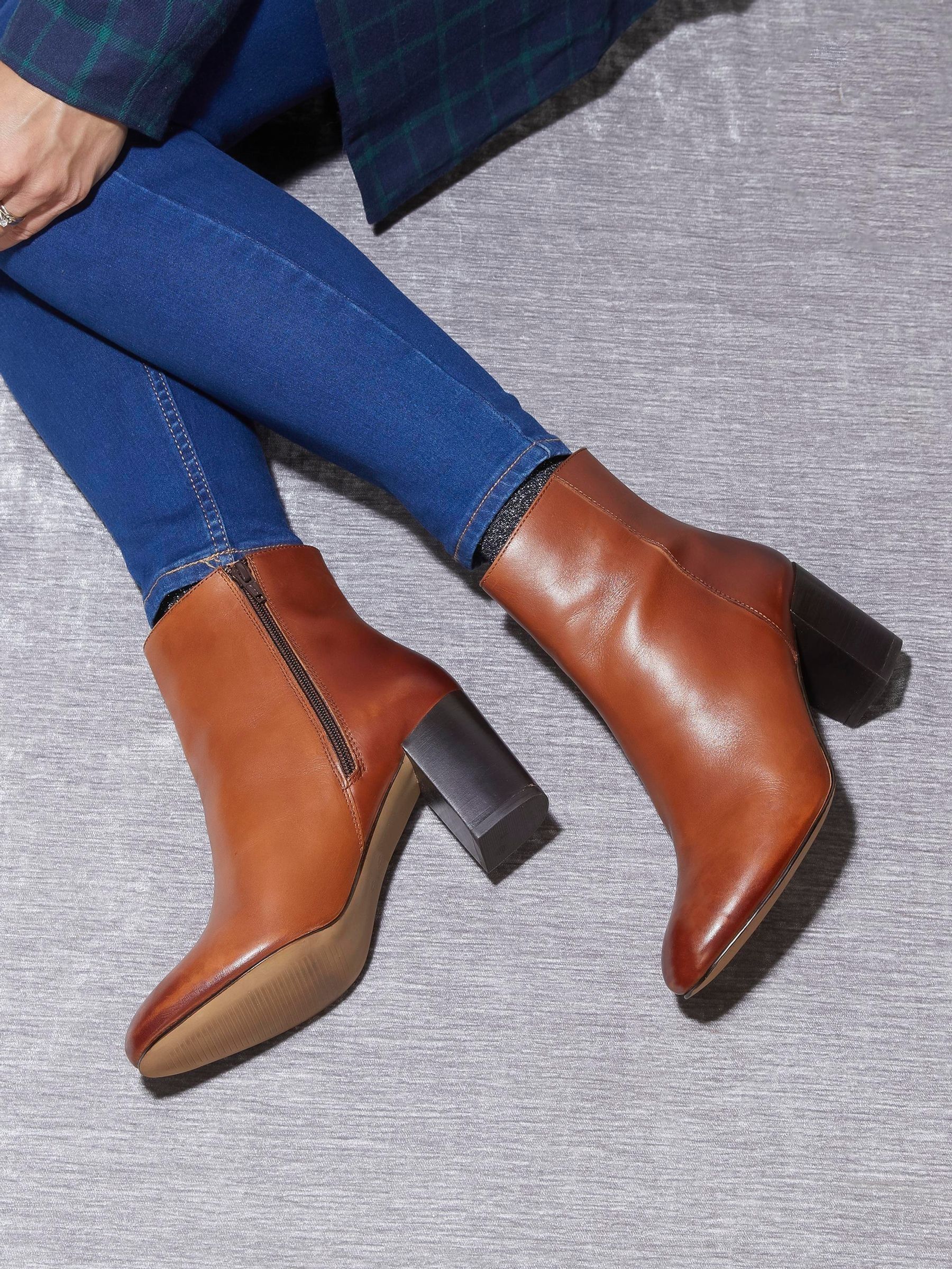 Buy Jones Bootmaker Brown Neptune Leather Heeled Ankle Boots from the ...