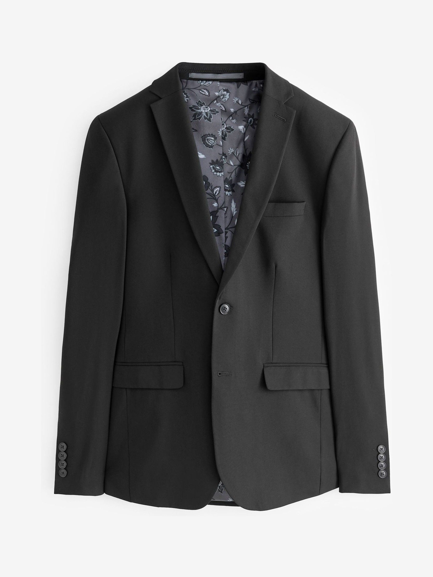 Buy Black Skinny Fit Motionflex Stretch Suit Jacket from the Next UK ...
