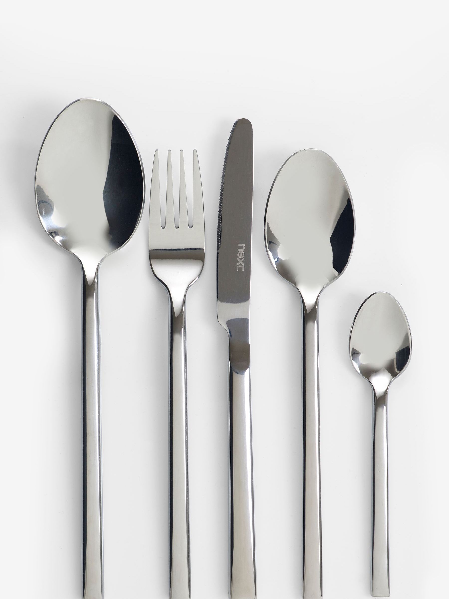 Buy Silver 32pc Kensington Stainless Steel Cutlery Set from the Next UK ...