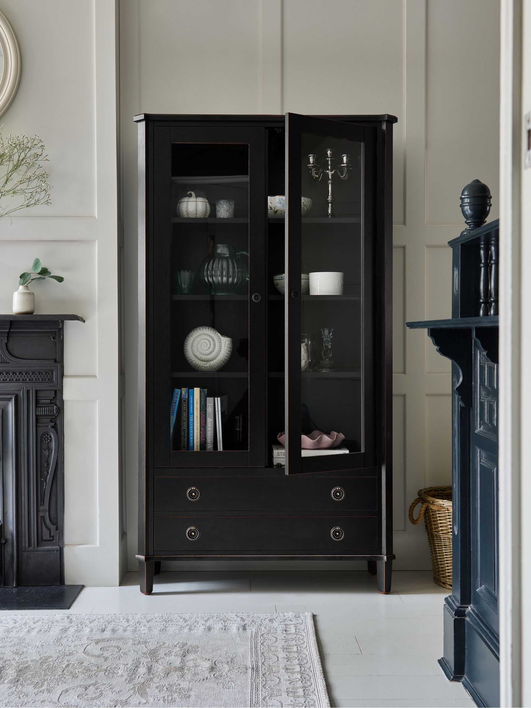 Buy Laura Ashley Black Henshaw 2 Door 2 Drawer Display Large Unit from ...