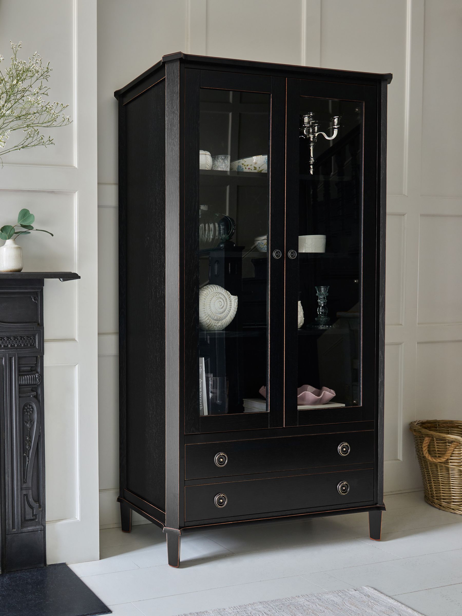 Buy Laura Ashley Black Henshaw 2 Door 2 Drawer Display Large Unit from ...