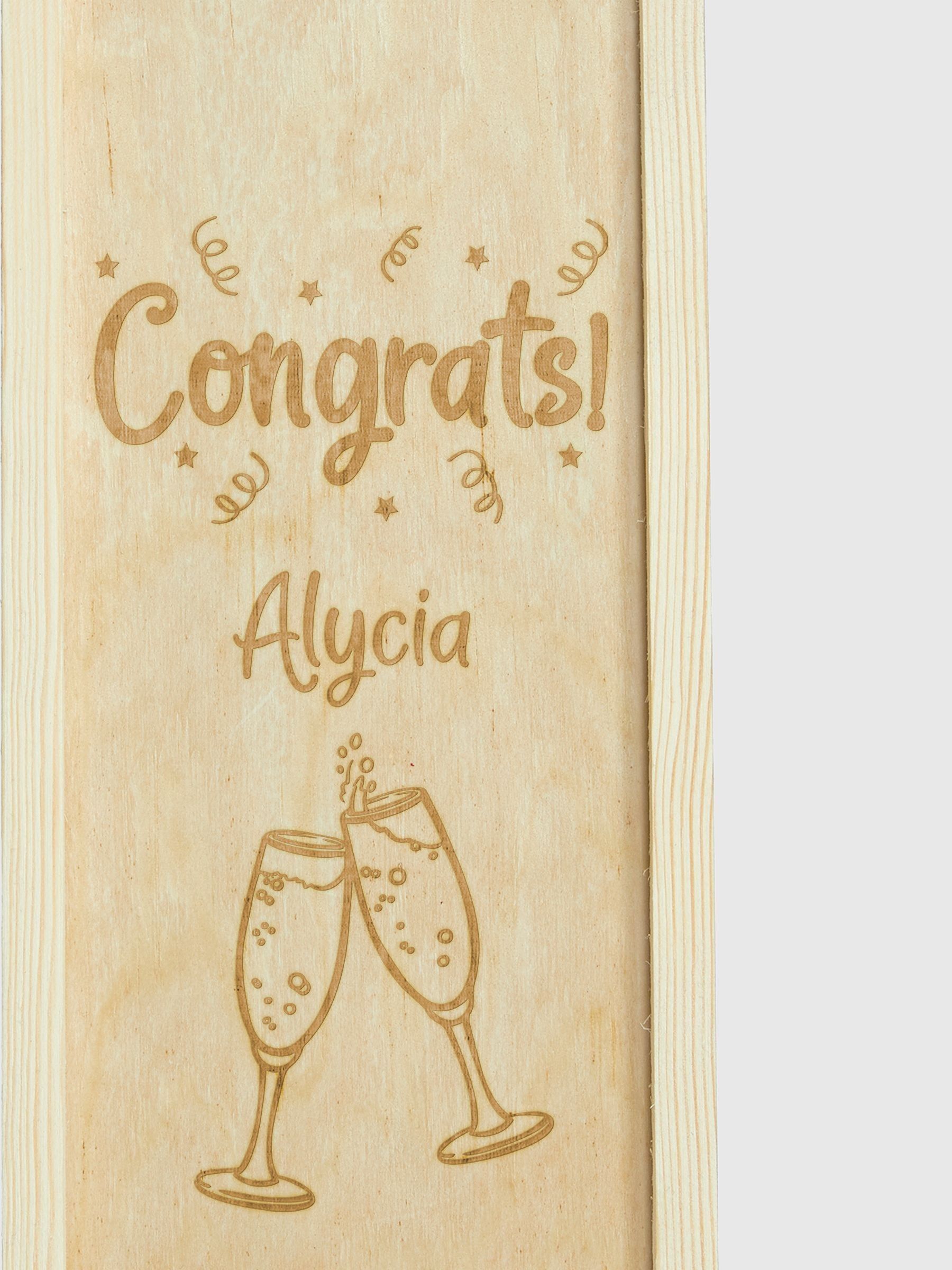 Buy Personalised Congratulations Gift Box with Red Wine by Gifted ...