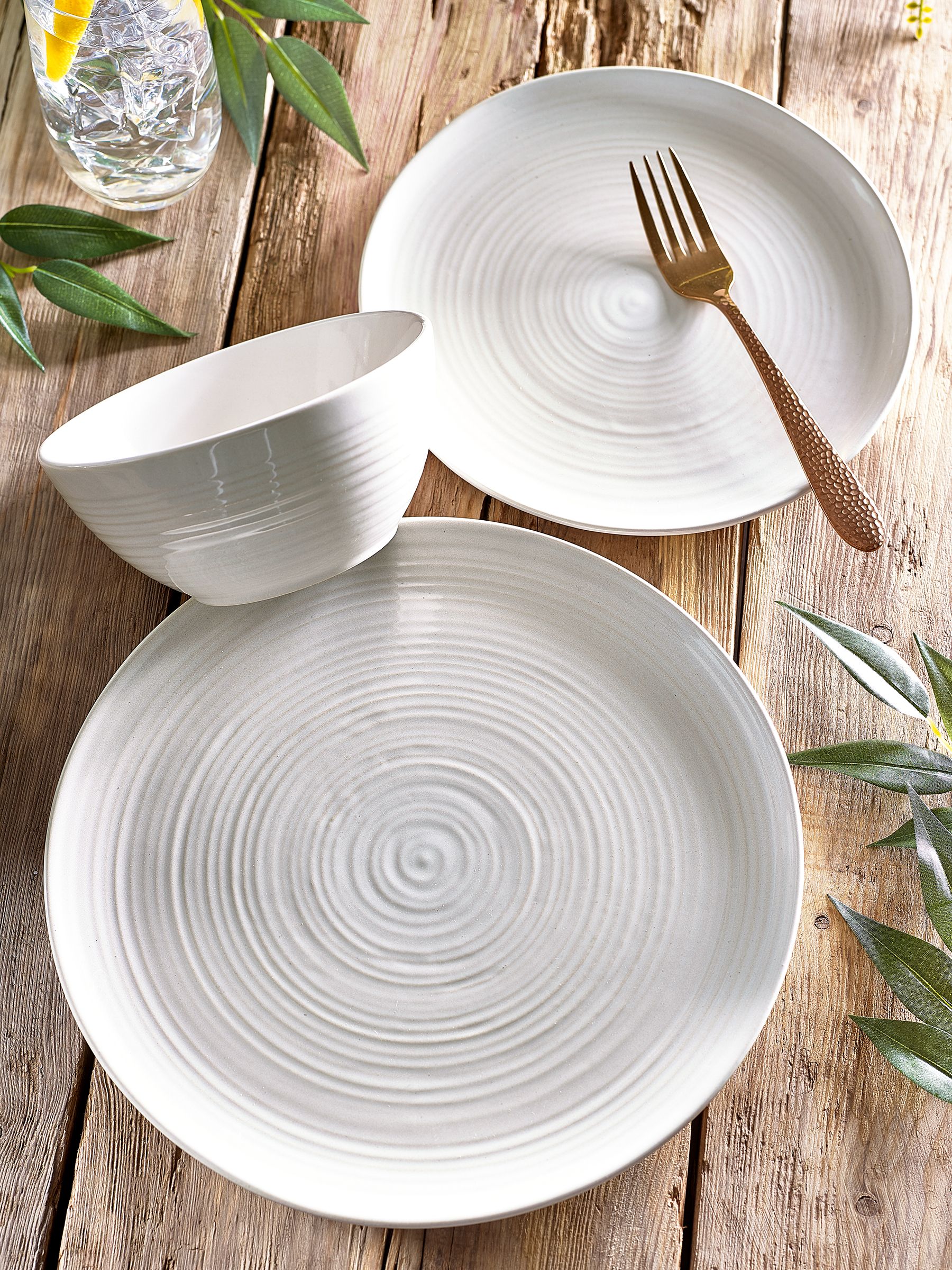 Buy 12 Piece White Kya Dinnerware Dinner Set from Next United Arab Emirates