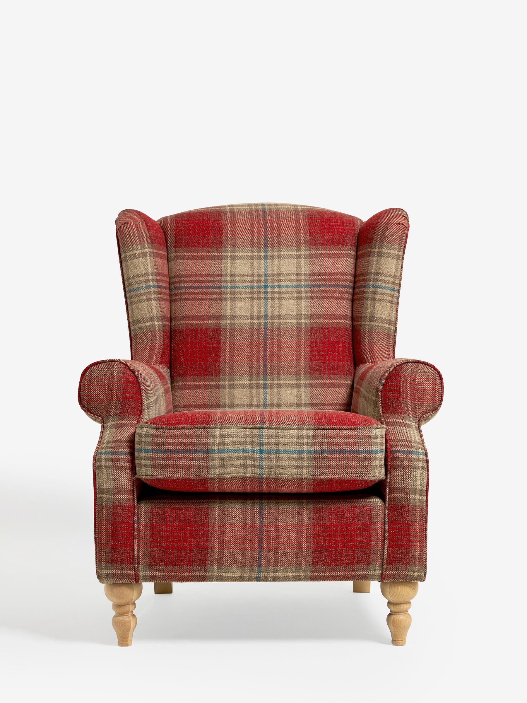 Buy Versatile Check Stirling Red Sherlock Highback Armchair from the Next UK online shop