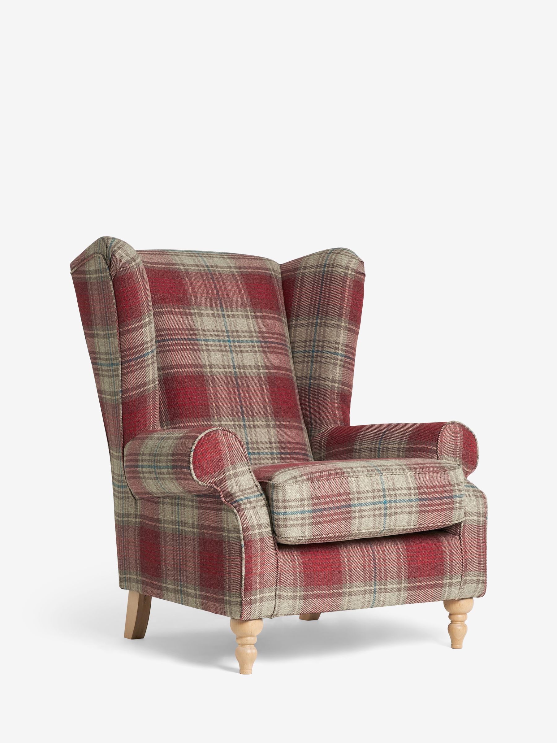 Buy Versatile Check Stirling Red Grande Sherlock Highback Armchair from the Next UK online shop