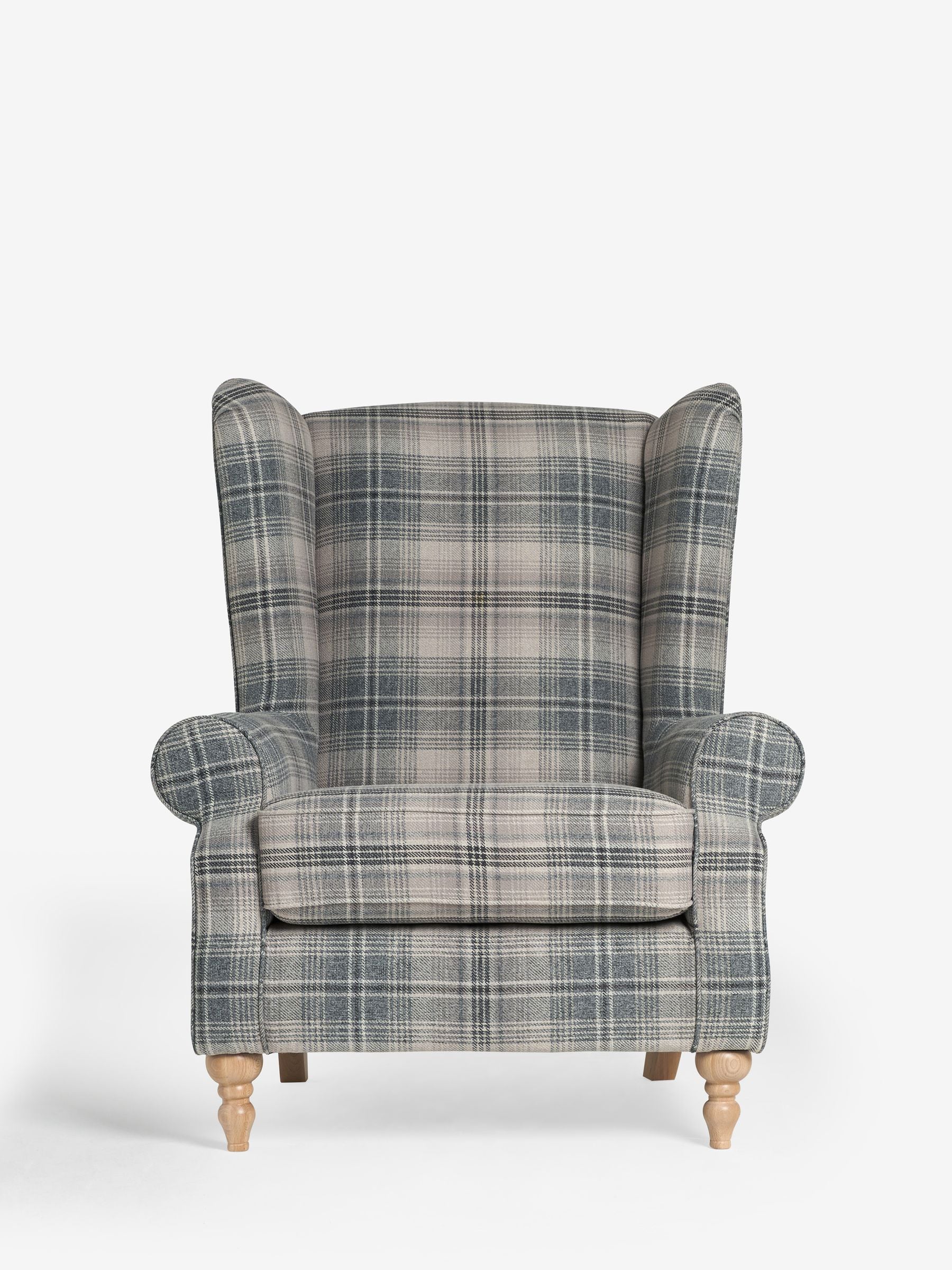 Buy Versatile Check Nevis Grey Grande Sherlock Highback Armchair from the Next UK online shop