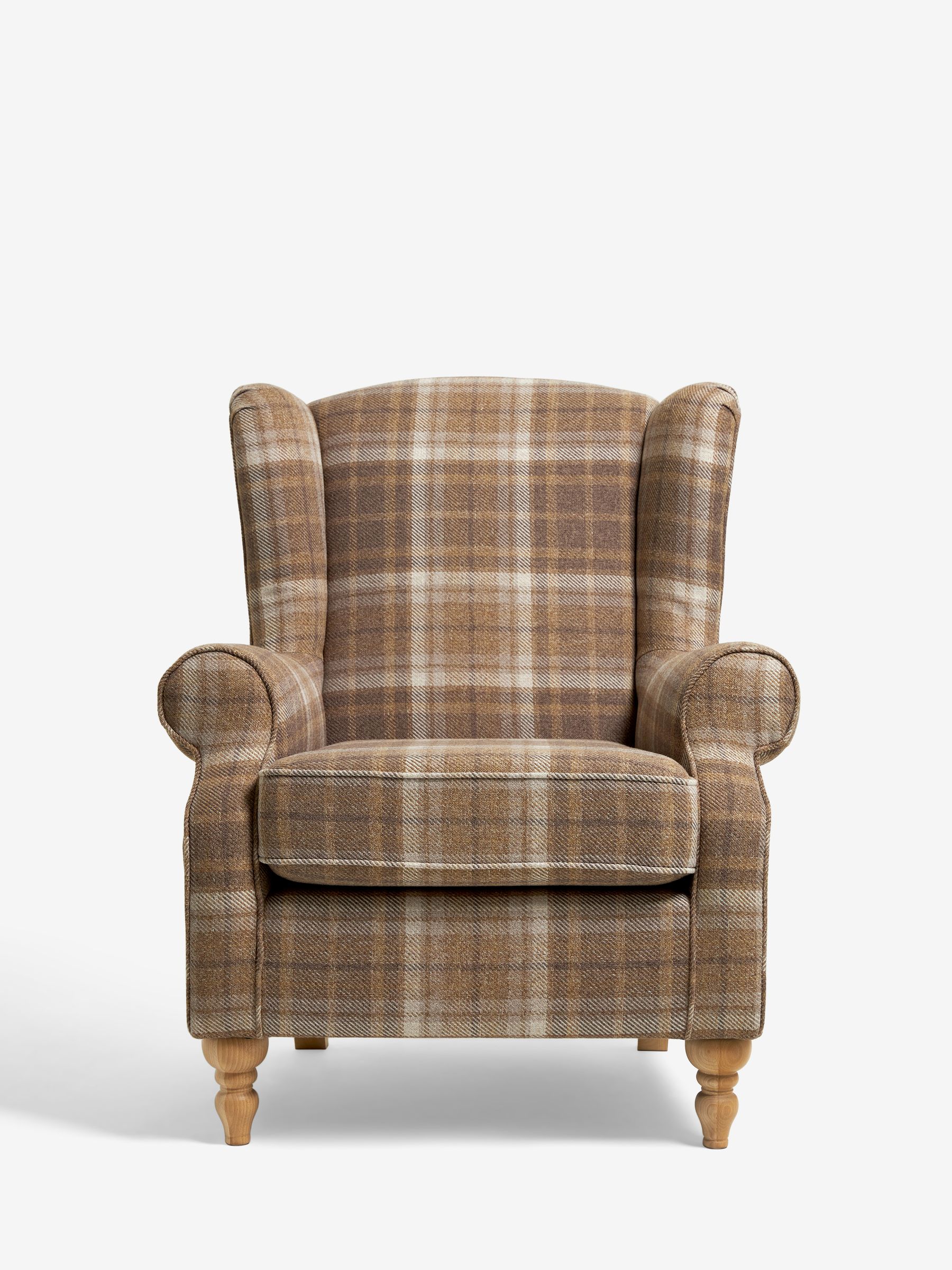 Buy Tweedy Check Burford Natural Sherlock Highback Armchair from the Next UK online shop